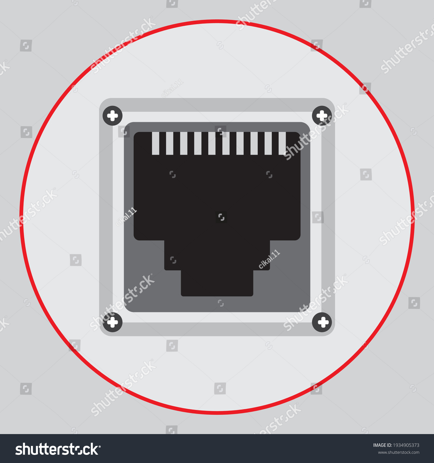 Ethernet Socket Icon Network Ethernet Port Stock Vector (Royalty Free ...