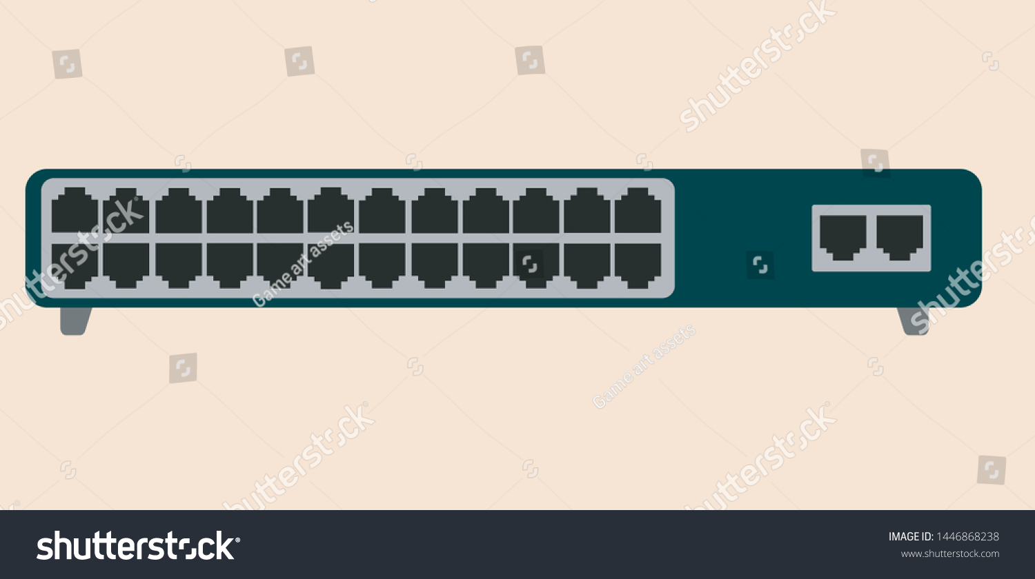 Ethernet Switch 24 Port Dark Vector Stock Vector (Royalty Free) 1446868238