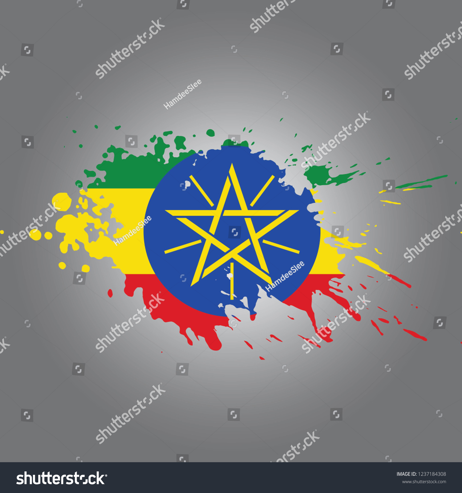 Ethiopia Vector Paint Stain Stock Vector (Royalty Free) 1237184308