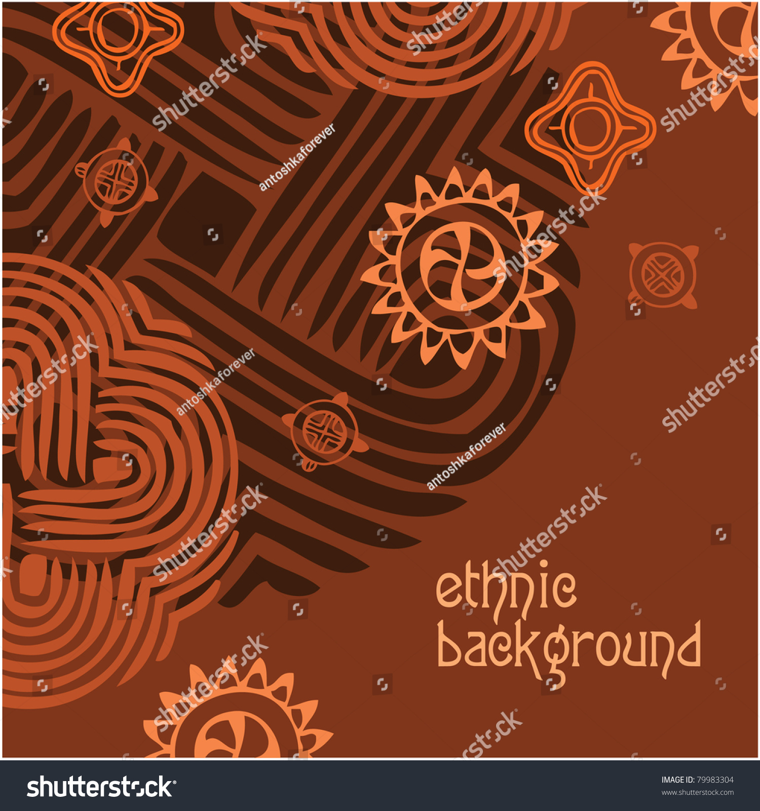 Ethnic Background Template Vector Frame Stock Vector (Royalty Free ...