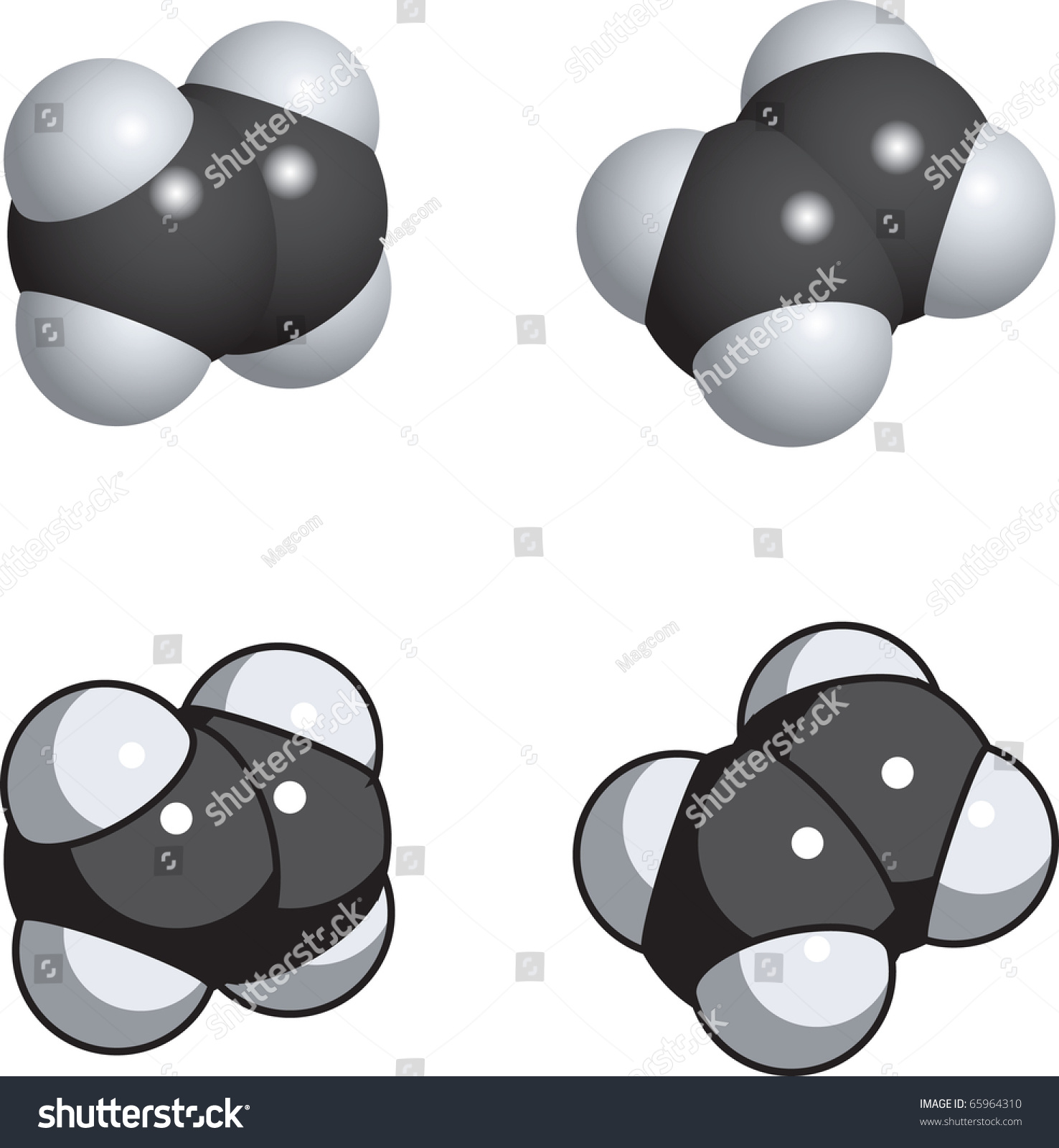 Ethylene Ethene Molecule Stock Vector (Royalty Free) 65964310