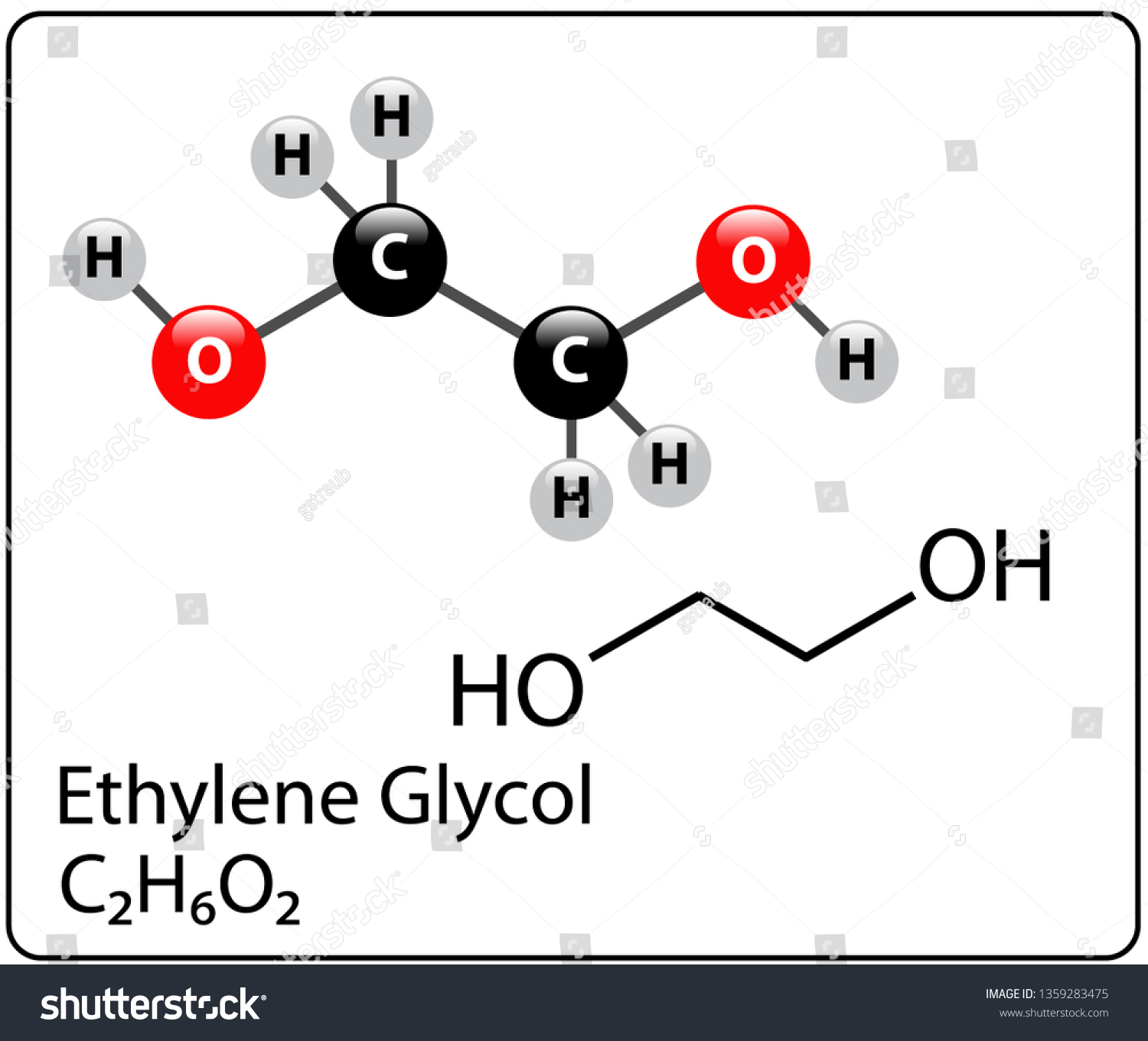 Ethylene Glycol Molecule Structure: เวกเตอร์สต็อก (ปลอดค่าลิขสิทธิ์ ...