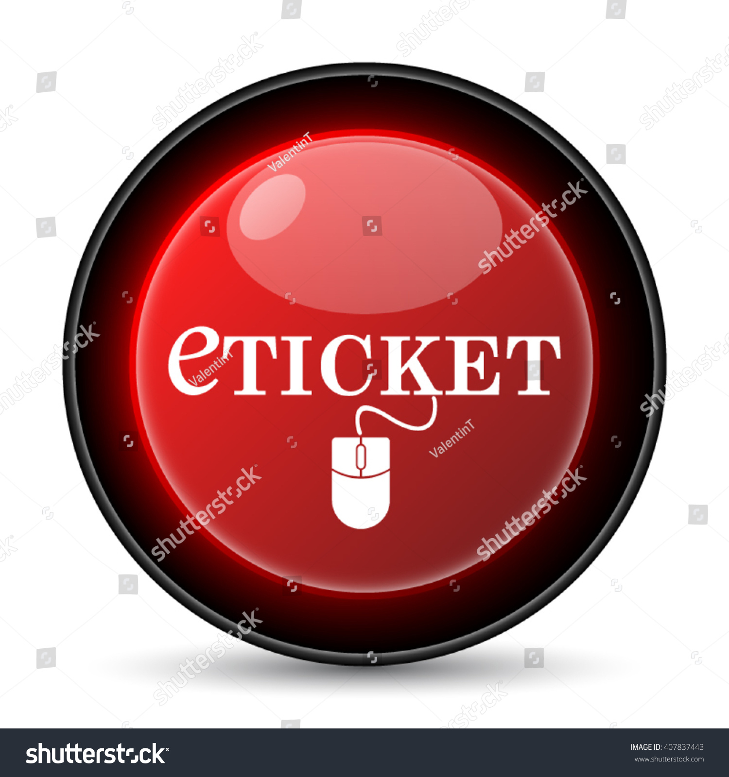 Eticket Icon Internet Button On White Stock Vector (Royalty Free) 407837443