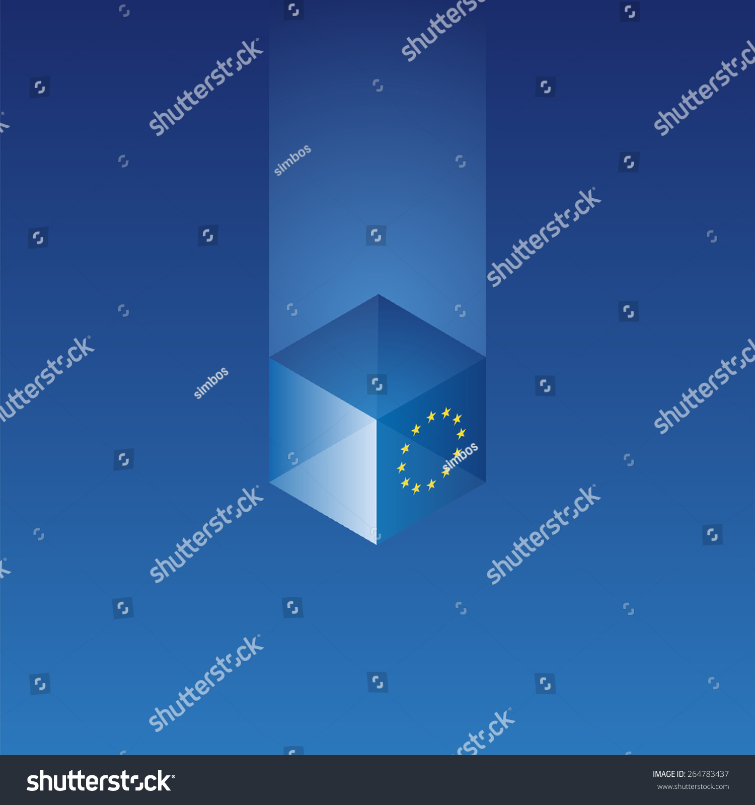 Eu Cube Flag Blue Background Vector Stock Vector (Royalty Free ...