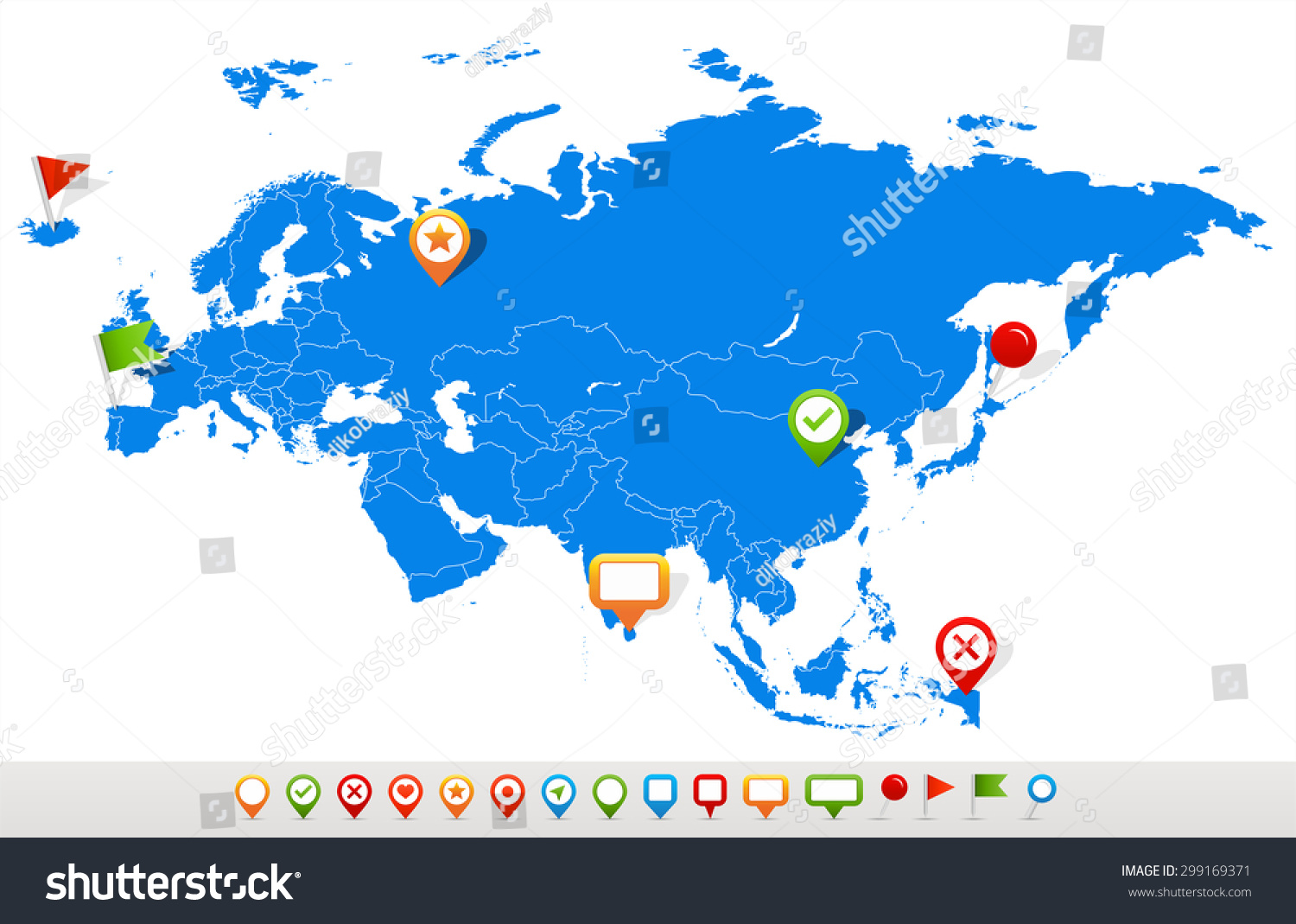 Eurasia Map Navigation Icons Illustration: Vector có sẵn (miễn phí bản ...