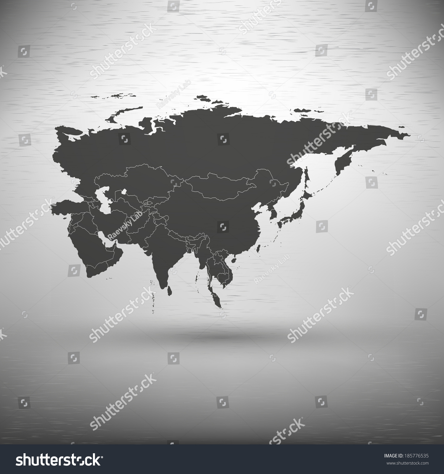 Eurasia Map Shadow On Gray Background Stock Vector (Royalty Free ...