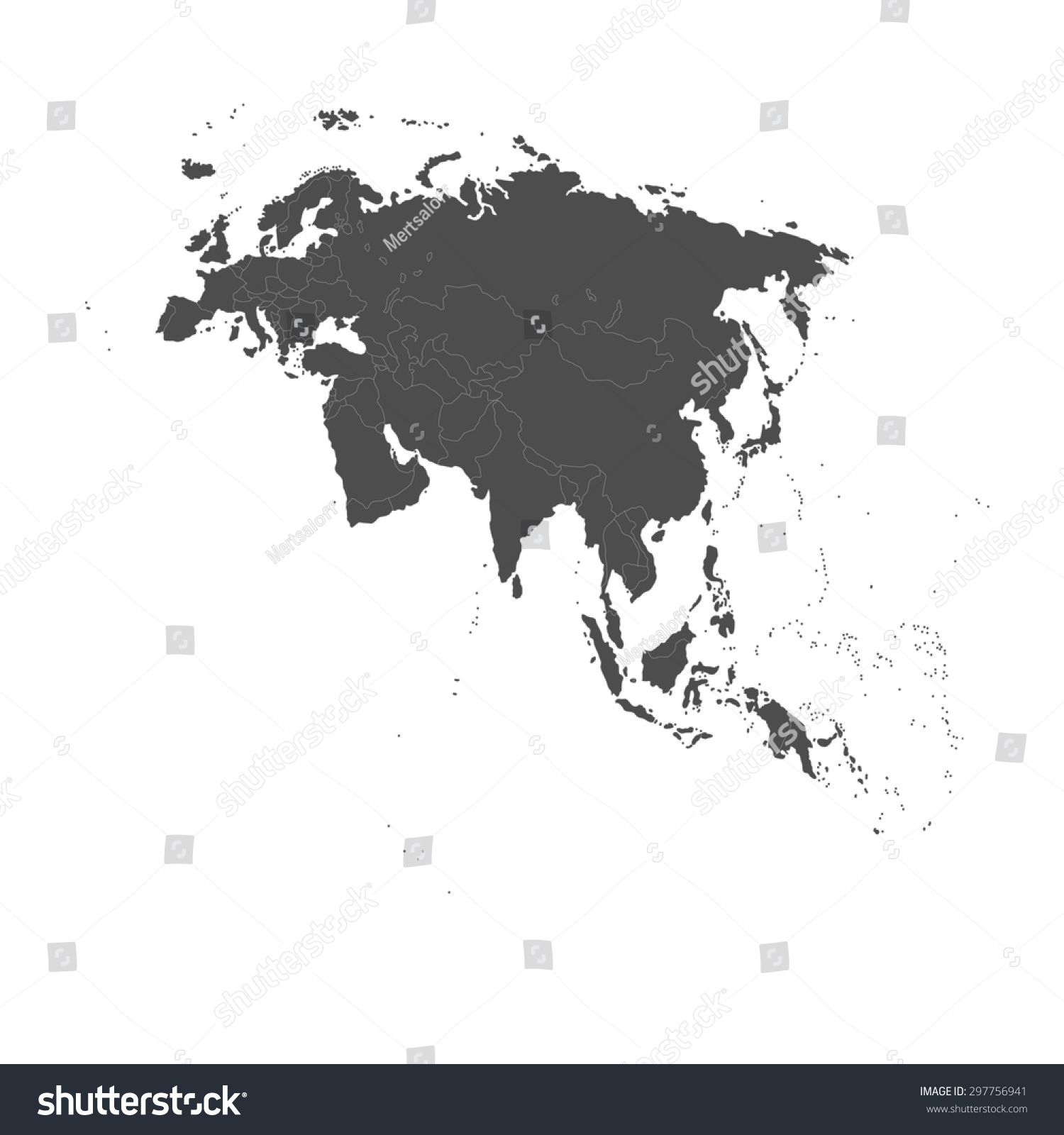 Eurasia Political Map Stock Vector (Royalty Free) 297756941 | Shutterstock