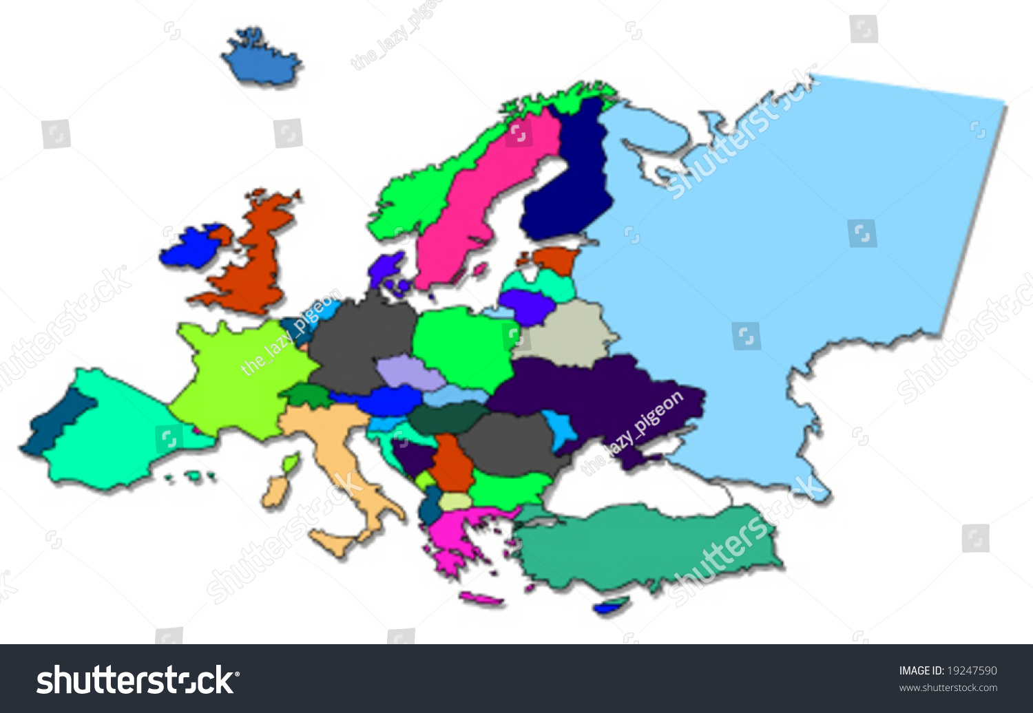 Europe Continent Map Vector Illustration Stock Vector (Royalty Free ...