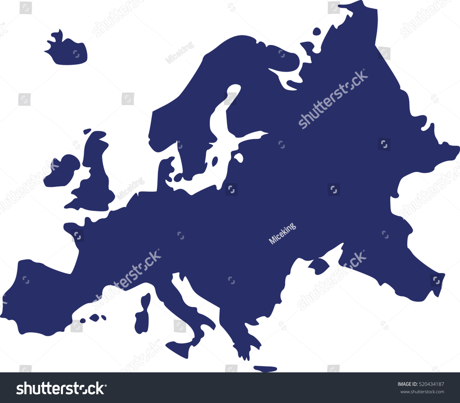 Europe Map Stock Vector (Royalty Free) 520434187 | Shutterstock