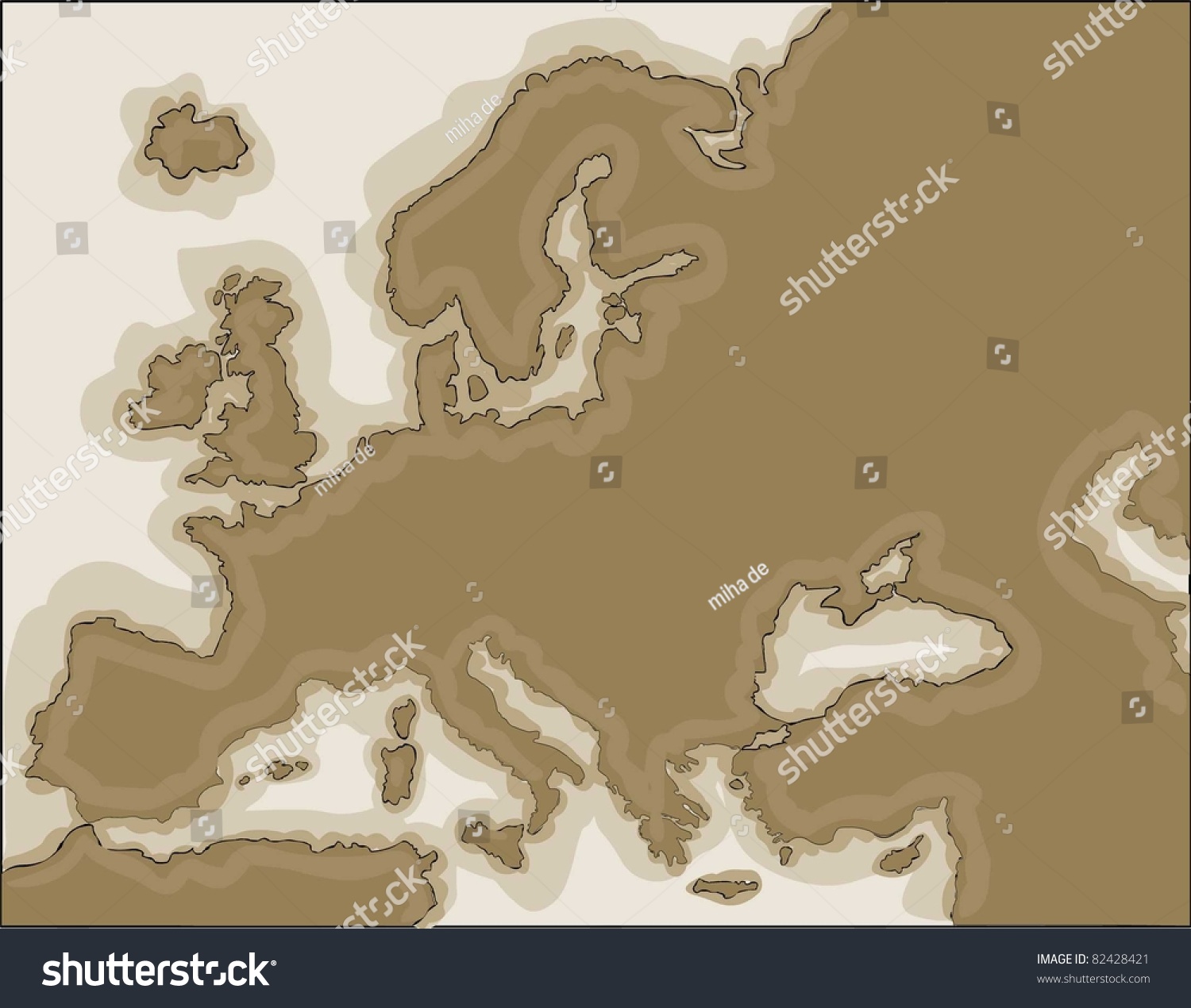 Europe Map Stock Vector (Royalty Free) 82428421