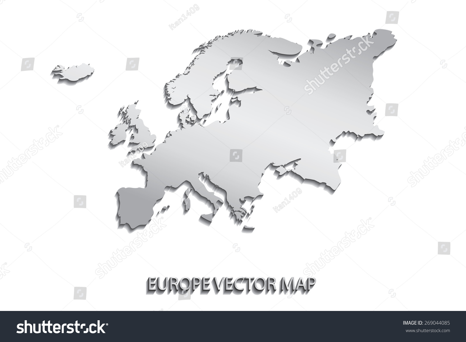 Europe Map Card Stock Vector (Royalty Free) 269044085 | Shutterstock