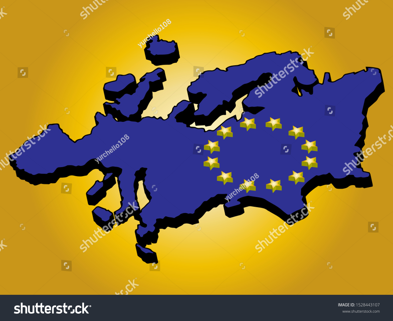 Europe Map Flag 3d Vector Illustration Stock Vector (Royalty Free ...