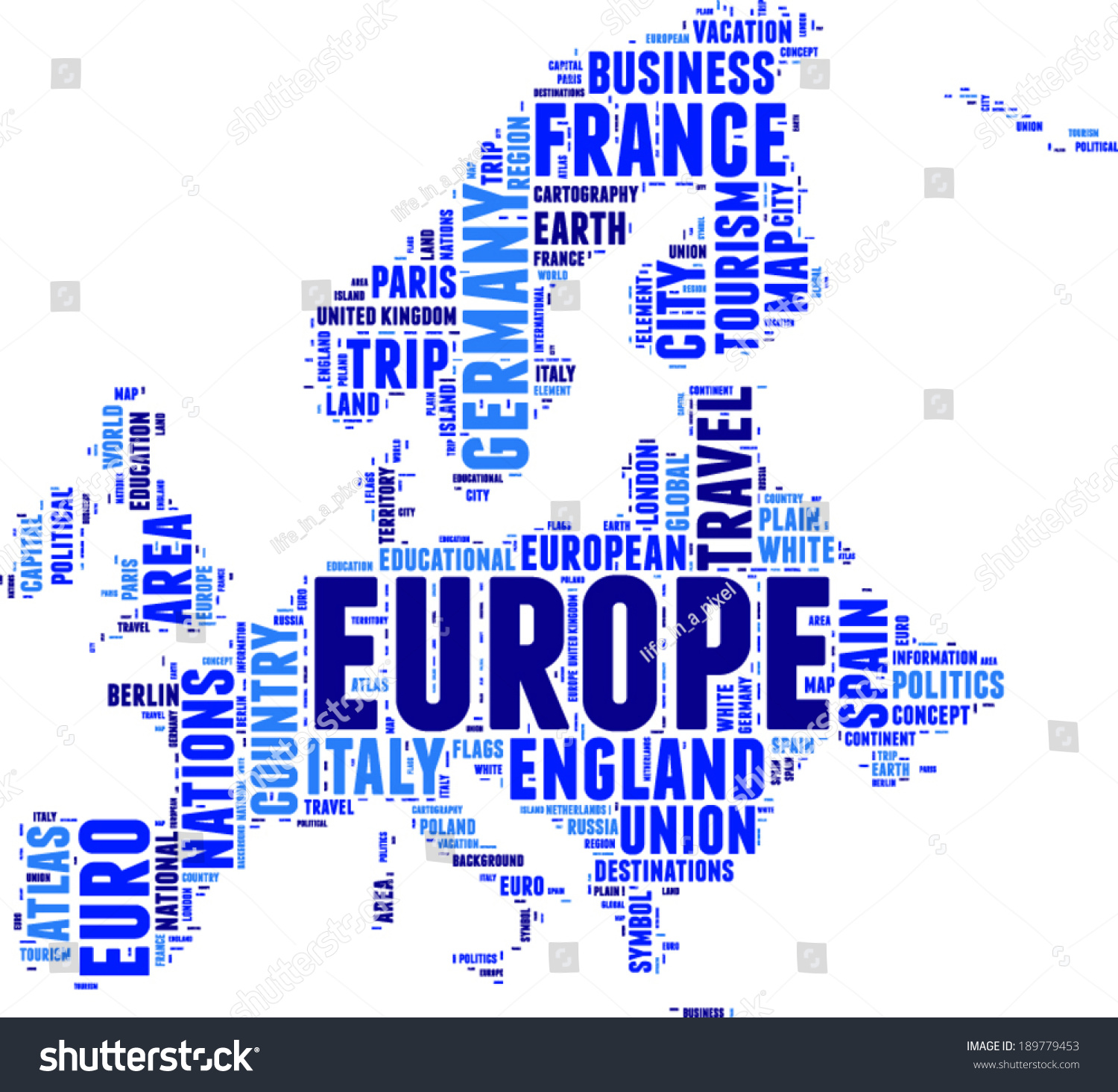 Europe Vector Map Tag Cloud Concept: เวกเตอร์สต็อก (ปลอดค่าลิขสิทธิ์ ...