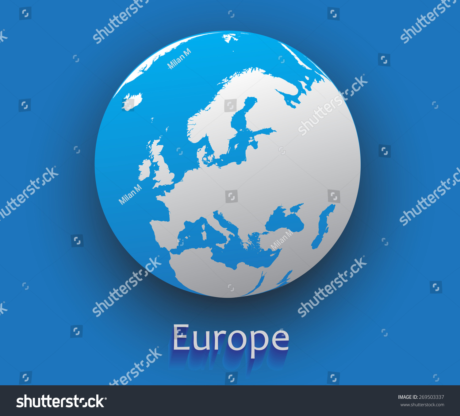 Europe Vector Mapvector Globe Iconearth Globe Stock Vector (Royalty ...