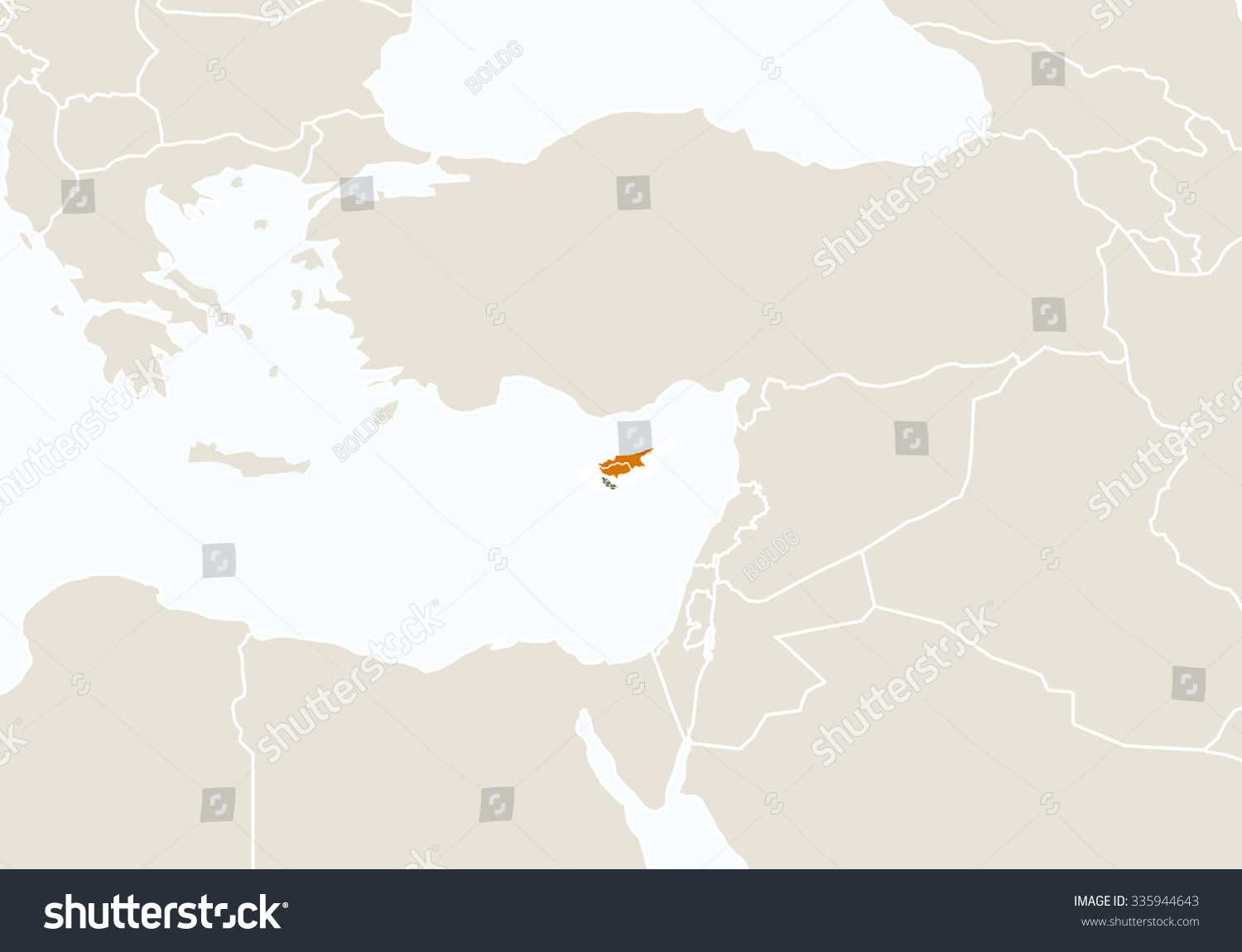 Europe Highlighted Cyprus Map Vector Illustration: vector de stock ...