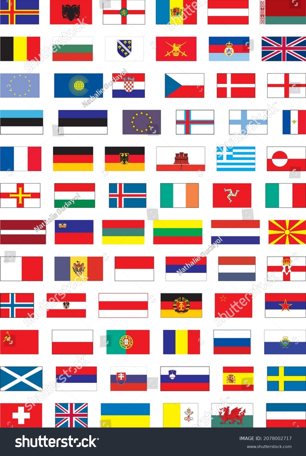 Europe World Flags Collection Vector Set Stock Vector (Royalty Free ...