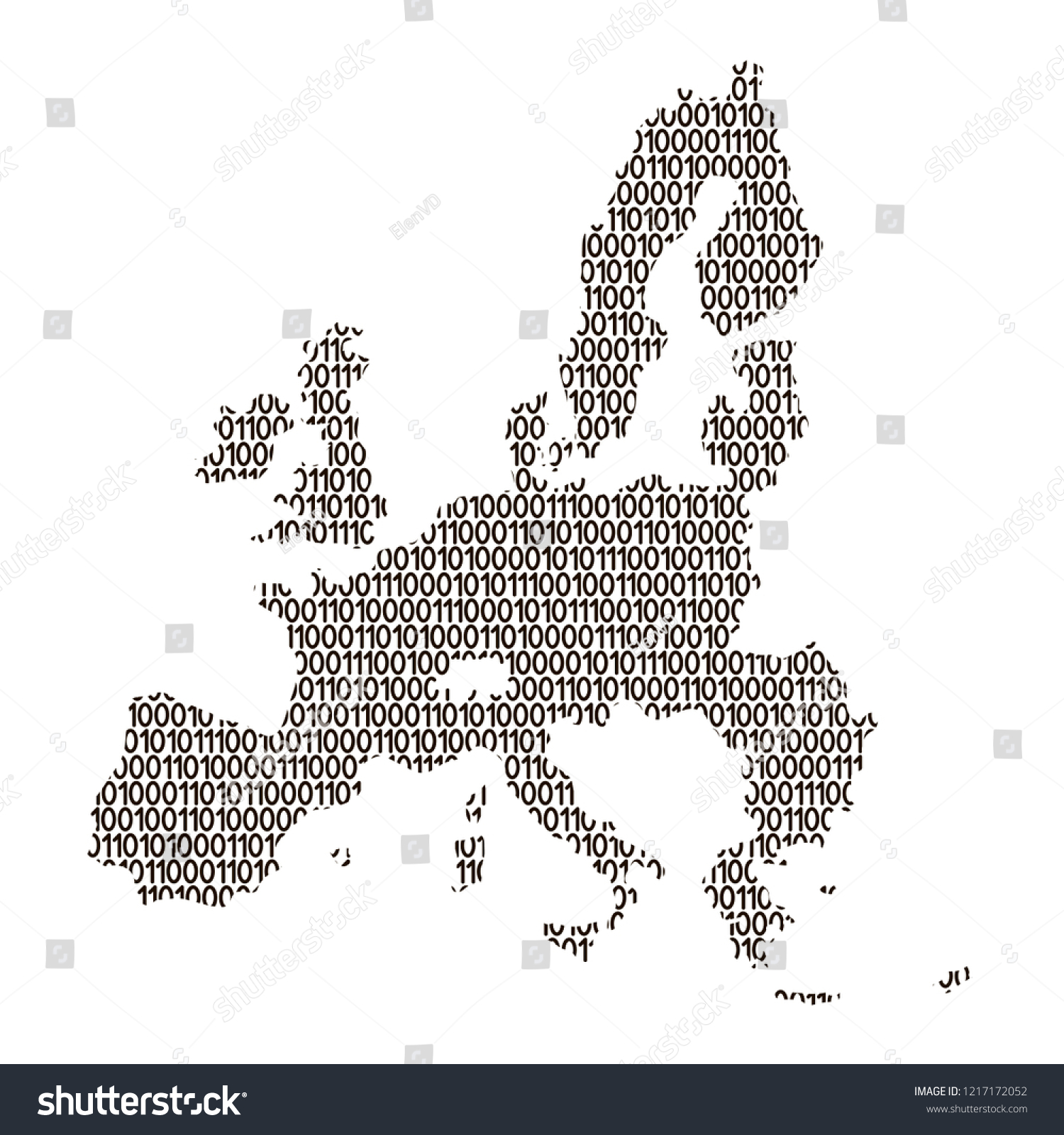European Union Map Abstract Schematic Black Stock Vector (Royalty Free ...