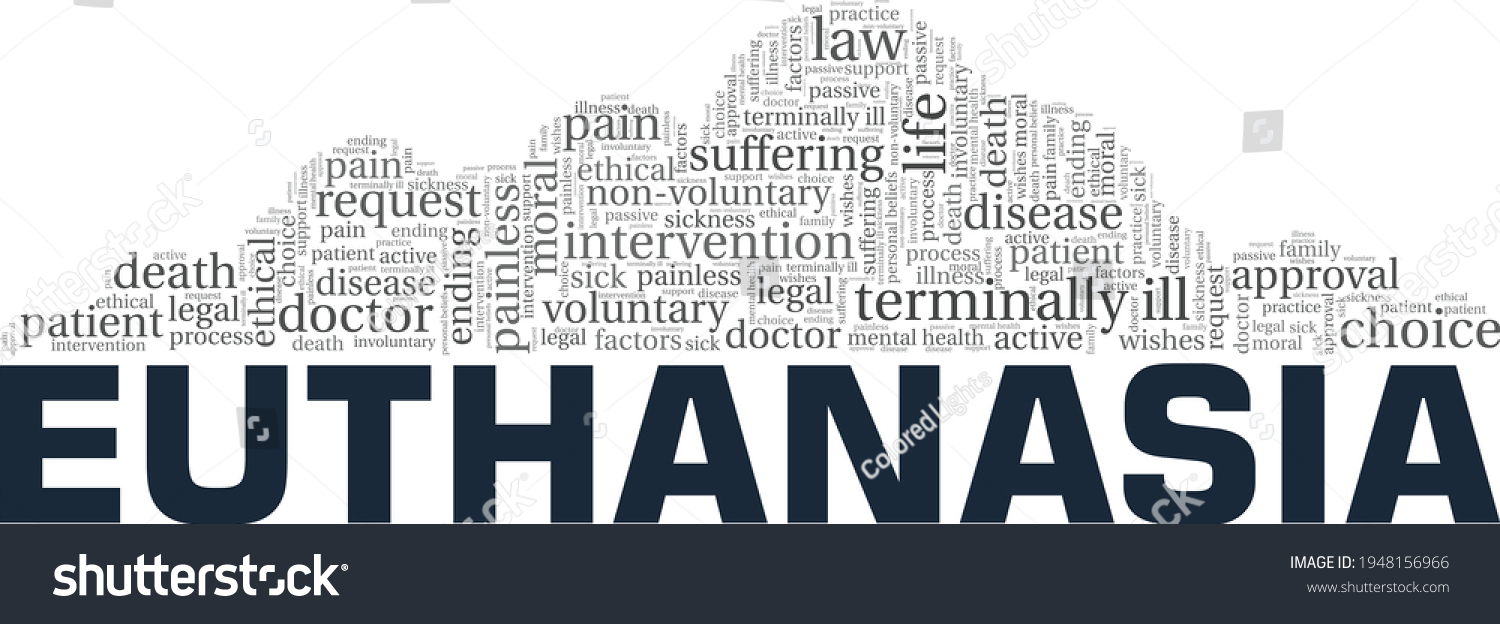Euthanasia Vector Illustration Word Cloud Isolated Stock Vector ...