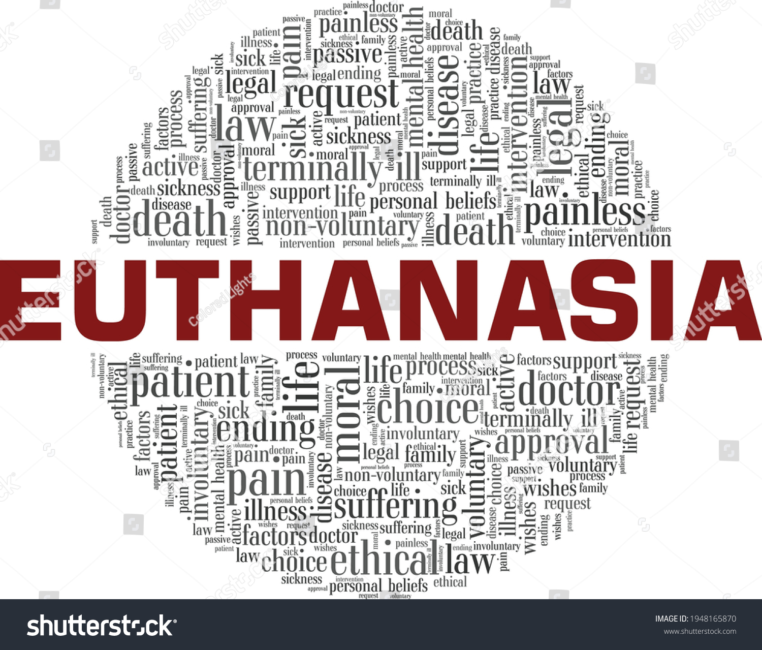 Euthanasia Vector Illustration Word Cloud Isolated Stock Vector ...