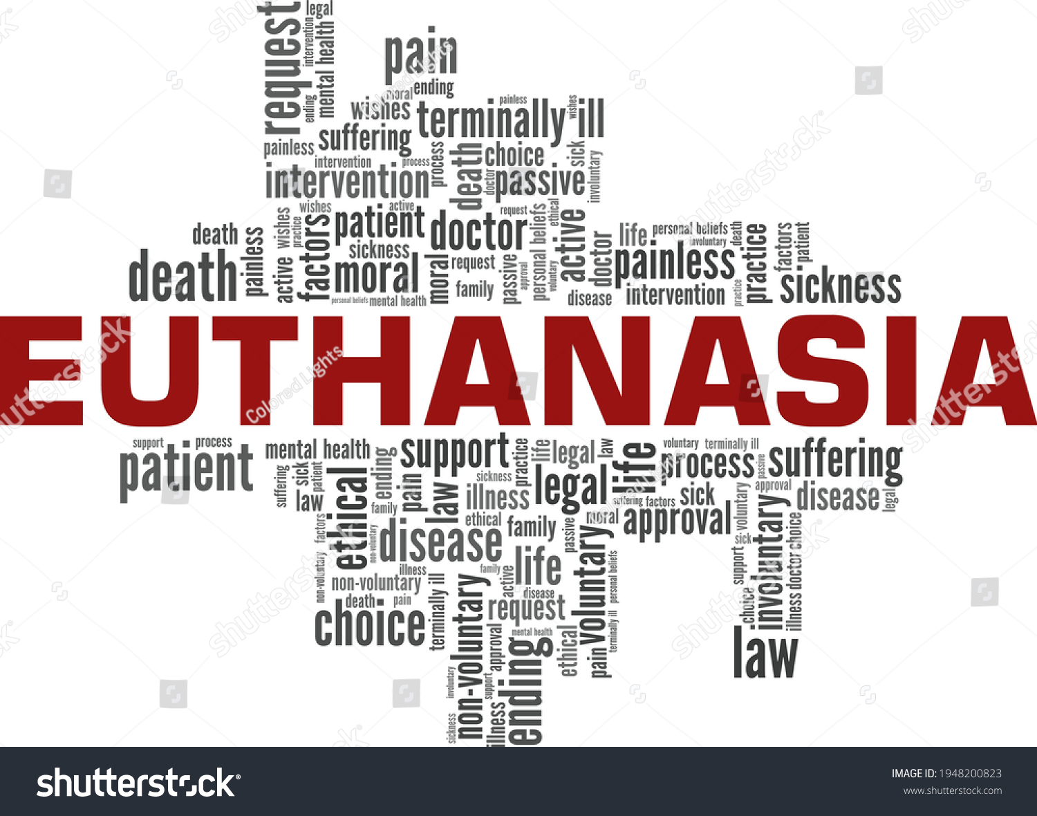 Euthanasia Vector Illustration Word Cloud Isolated Stock Vector ...