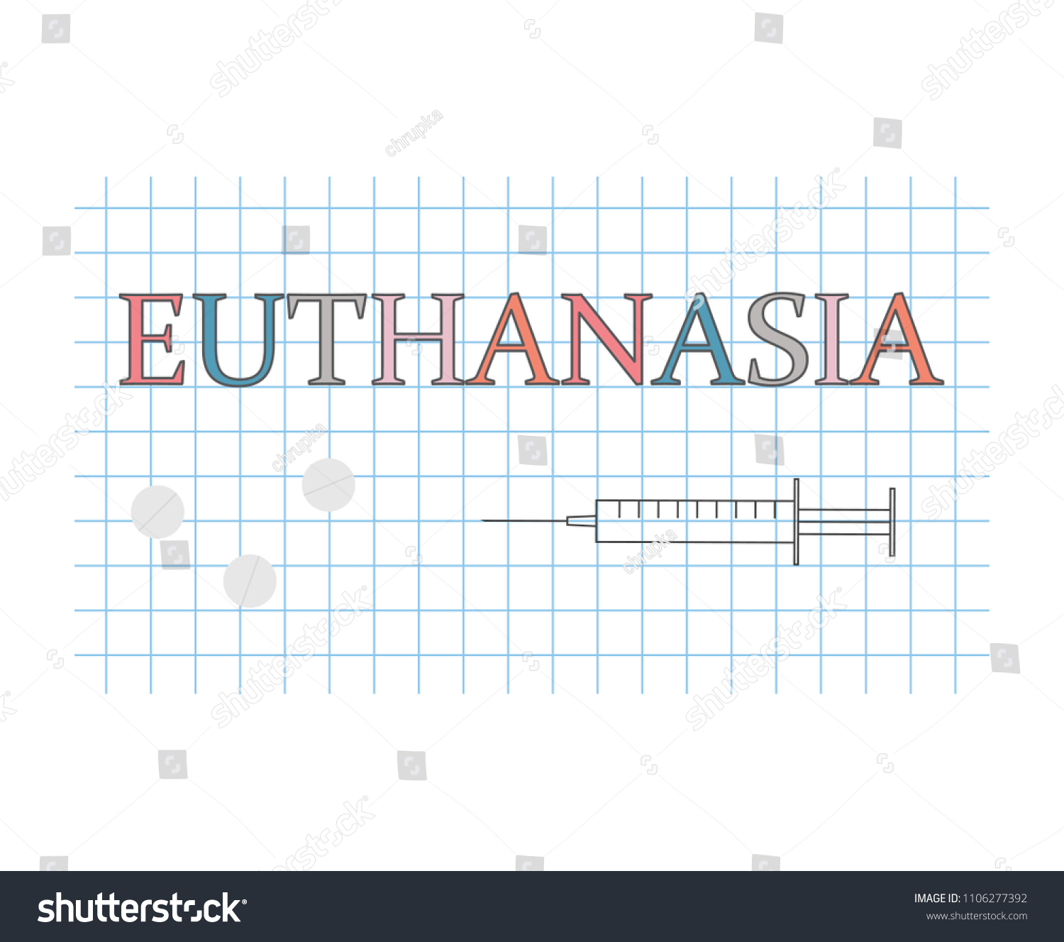 Euthanasia Word On Checkered Paper Sheet Stock Vector (Royalty Free ...