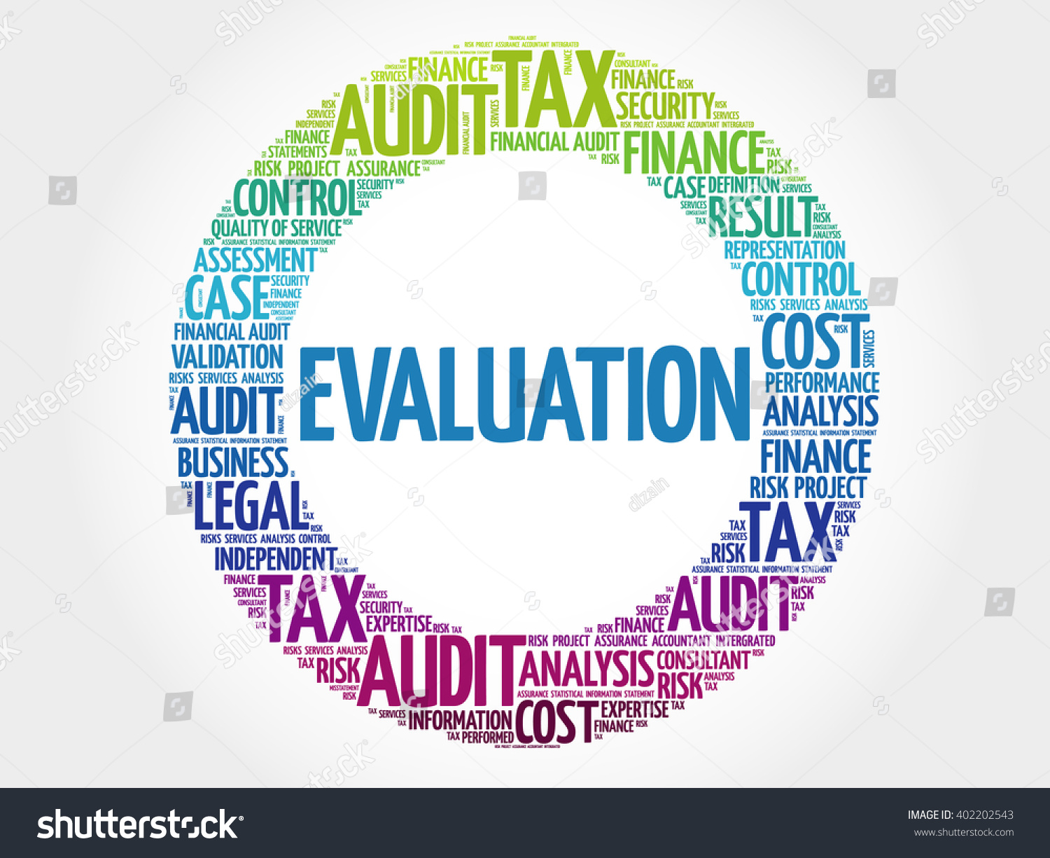 Evaluation Word Cloud Business Concept Stock Vector (Royalty Free ...