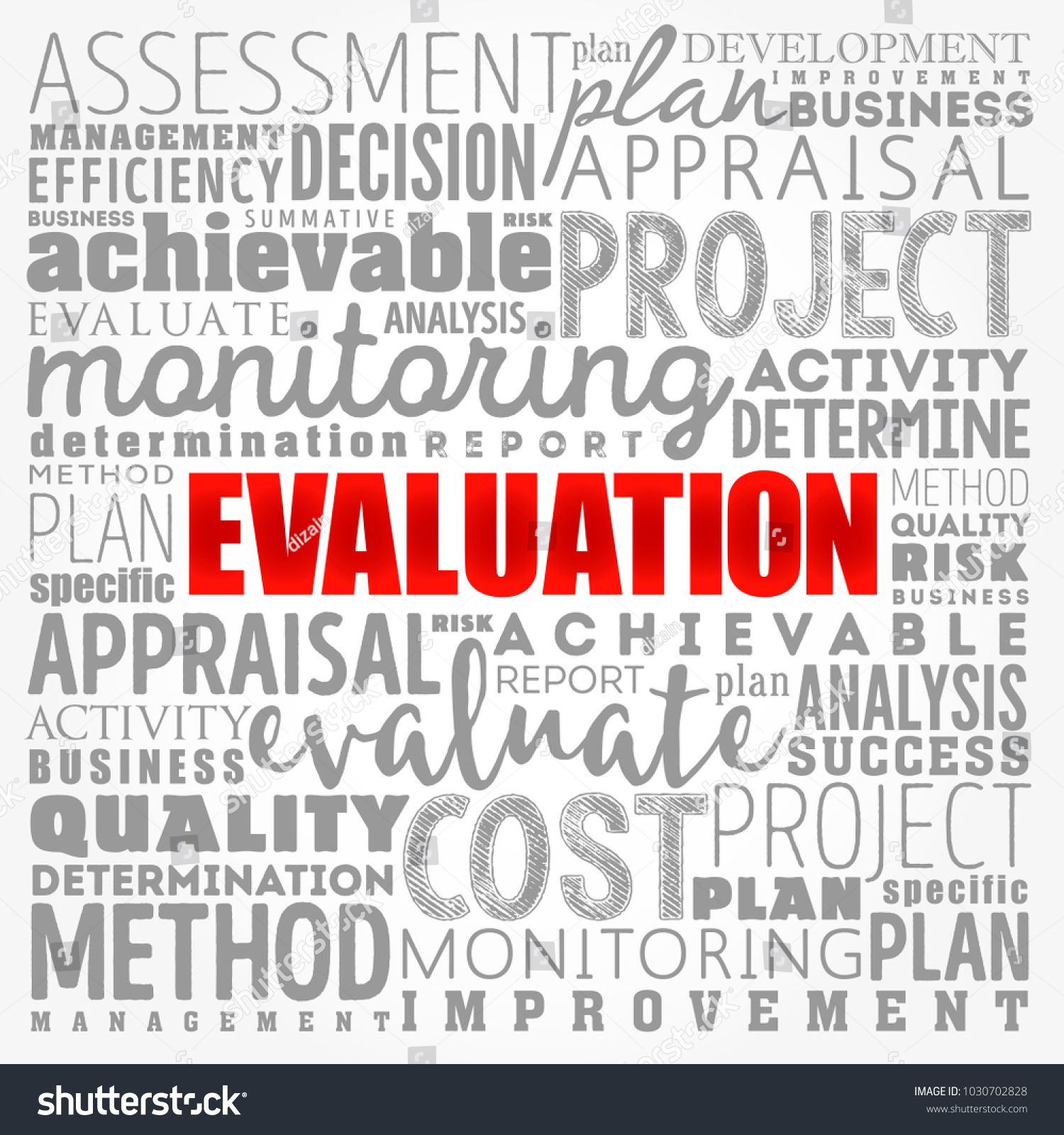 Evaluation Word Cloud Collage Business Concept Stock Vector (Royalty ...
