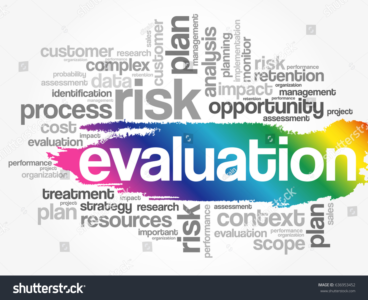 Evaluation Word Cloud Collage Business Concept Stock Vector (Royalty ...