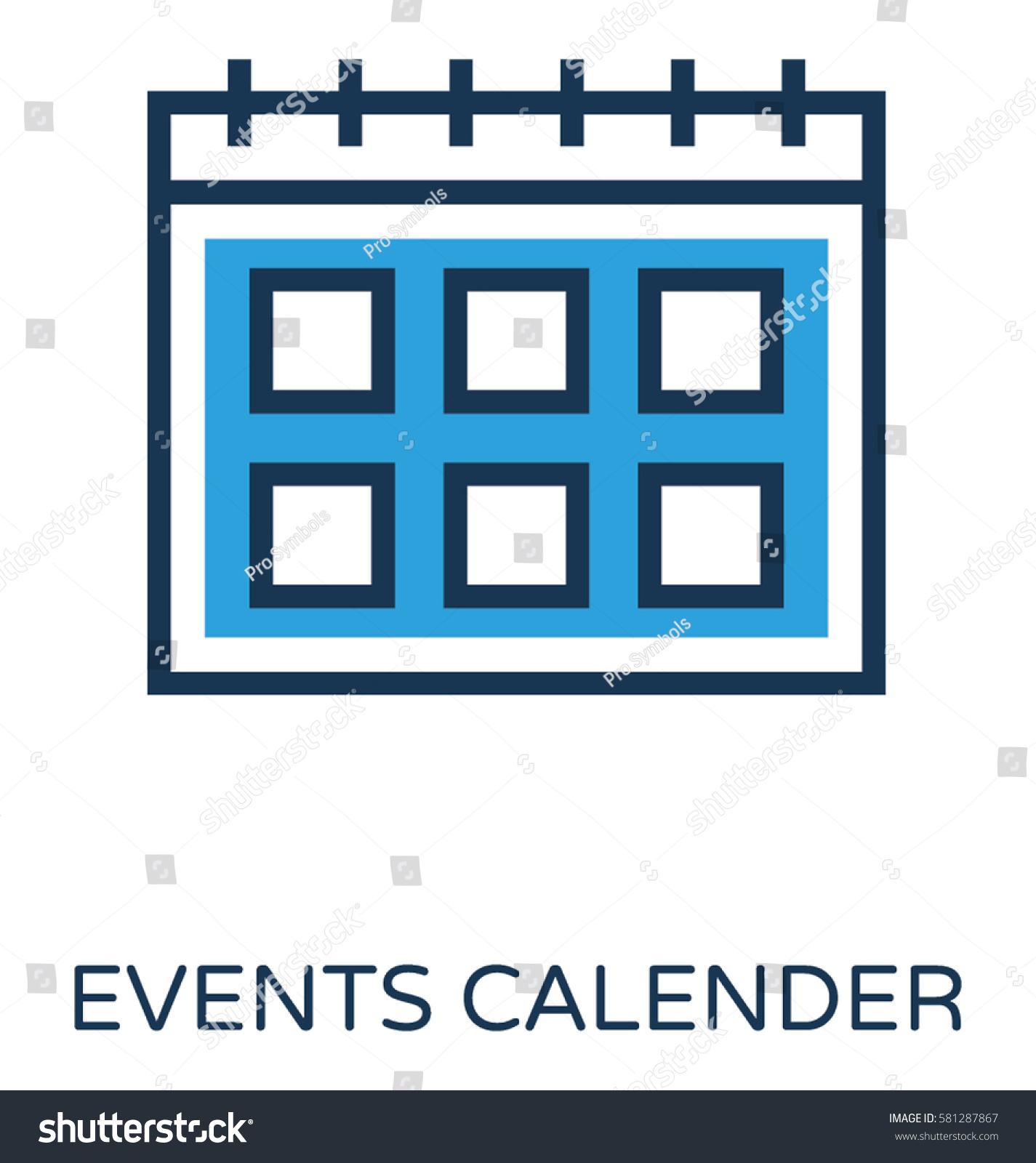 Events Calendar Vector Icon Stock Vector (Royalty Free) 581287867