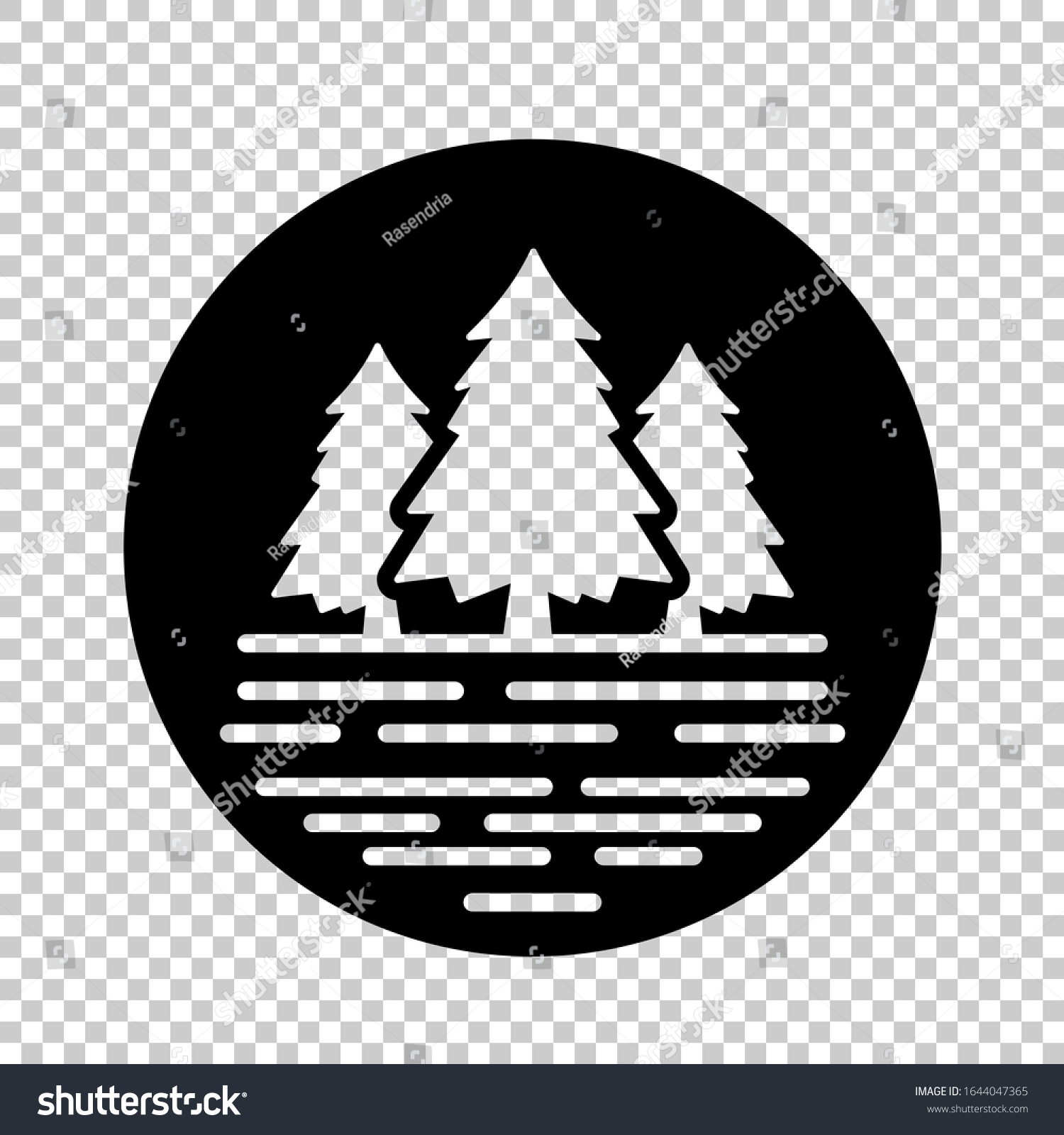 Evergreen Icon Flat Vector On Transparent: เวกเตอร์สต็อก (ปลอดค่า ...