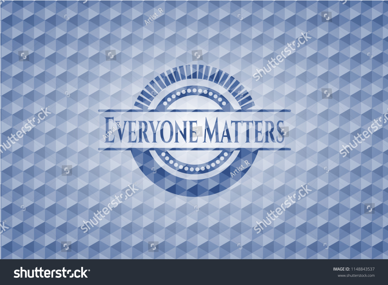 Everyone Matters Blue Emblem Geometric Pattern Stock Vector (Royalty ...