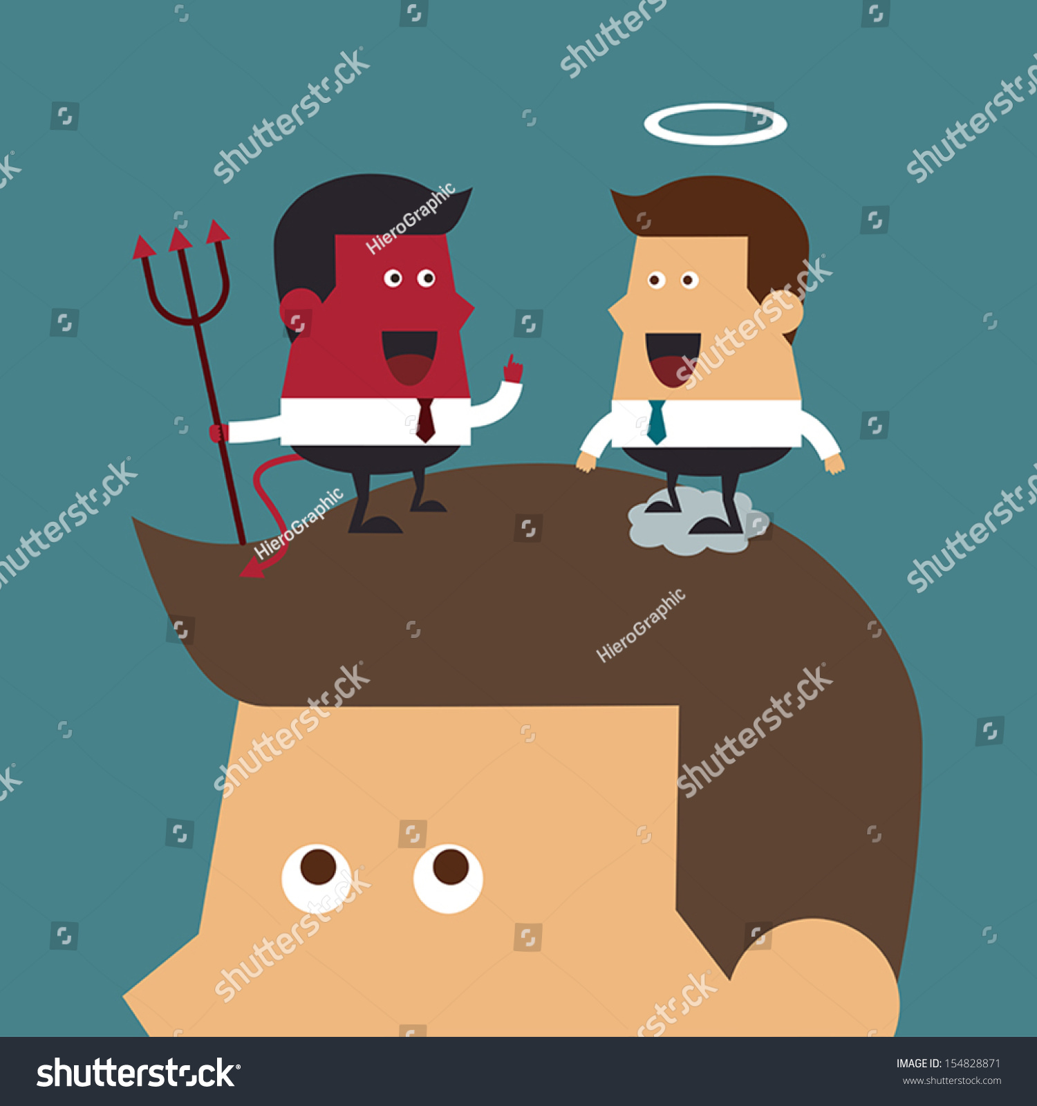 Evil Angel Over Head Stock Vector (Royalty Free) 154828871
