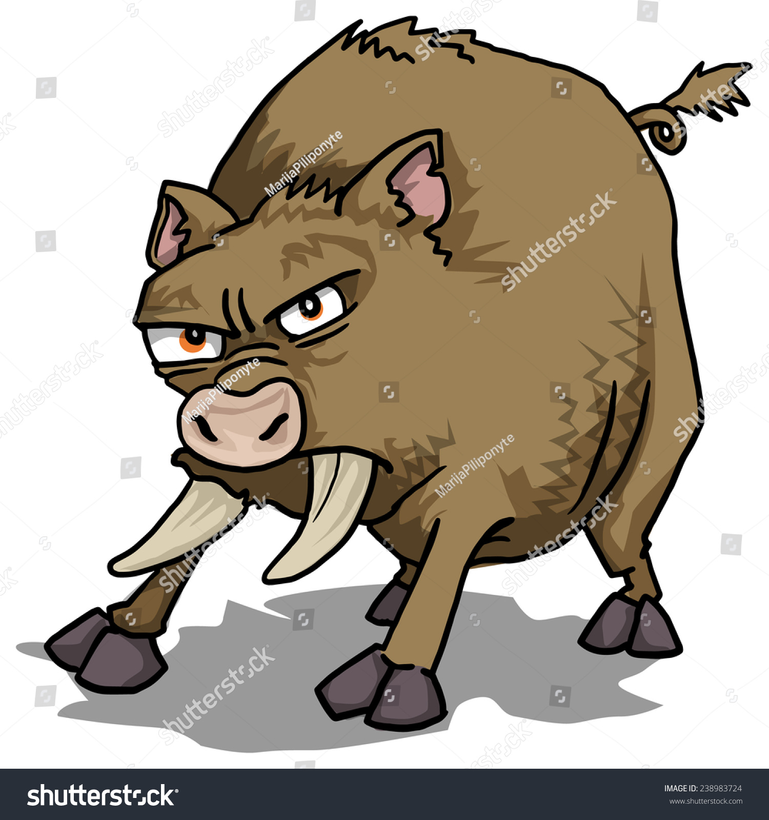 Evil Angry Boar Vector Illustration Stock Vector 238983724 - Shutterstock