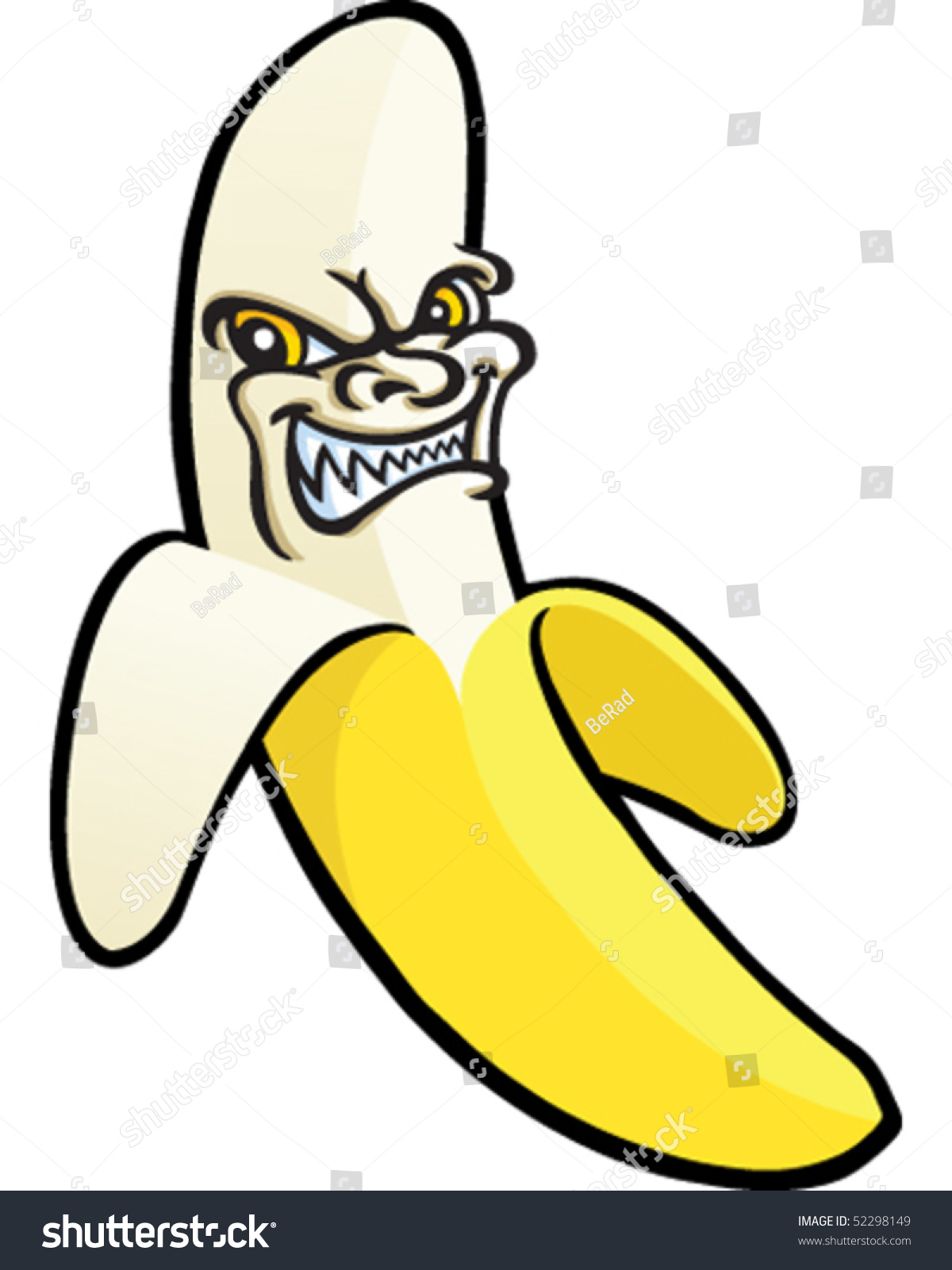 Evil Banana Stock Vector Illustration 52298149 : Shutterstock