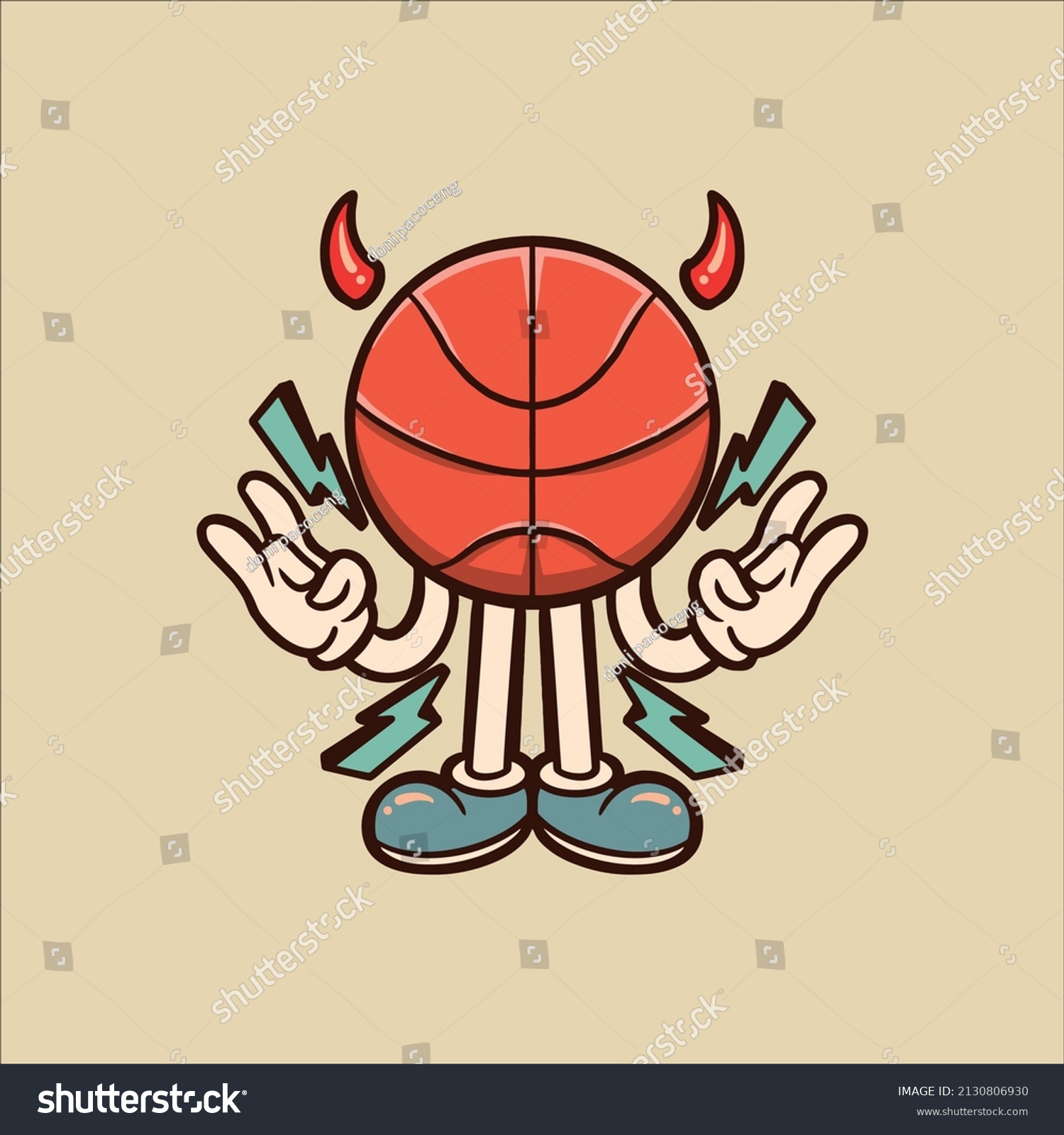 Evil Basketball Cartoon Vector Design Stock Vector (Royalty Free ...