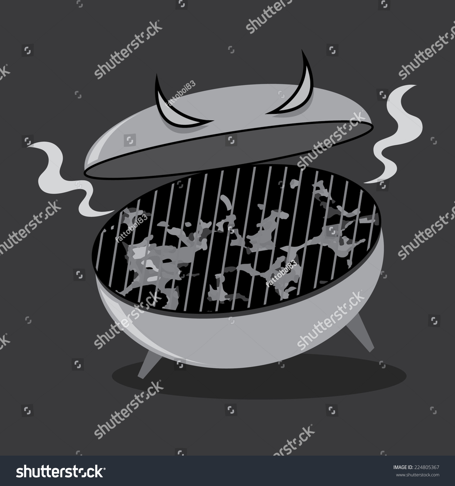 Evil Bbq Pit Character Design Stock Vector (Royalty Free) 224805367 ...