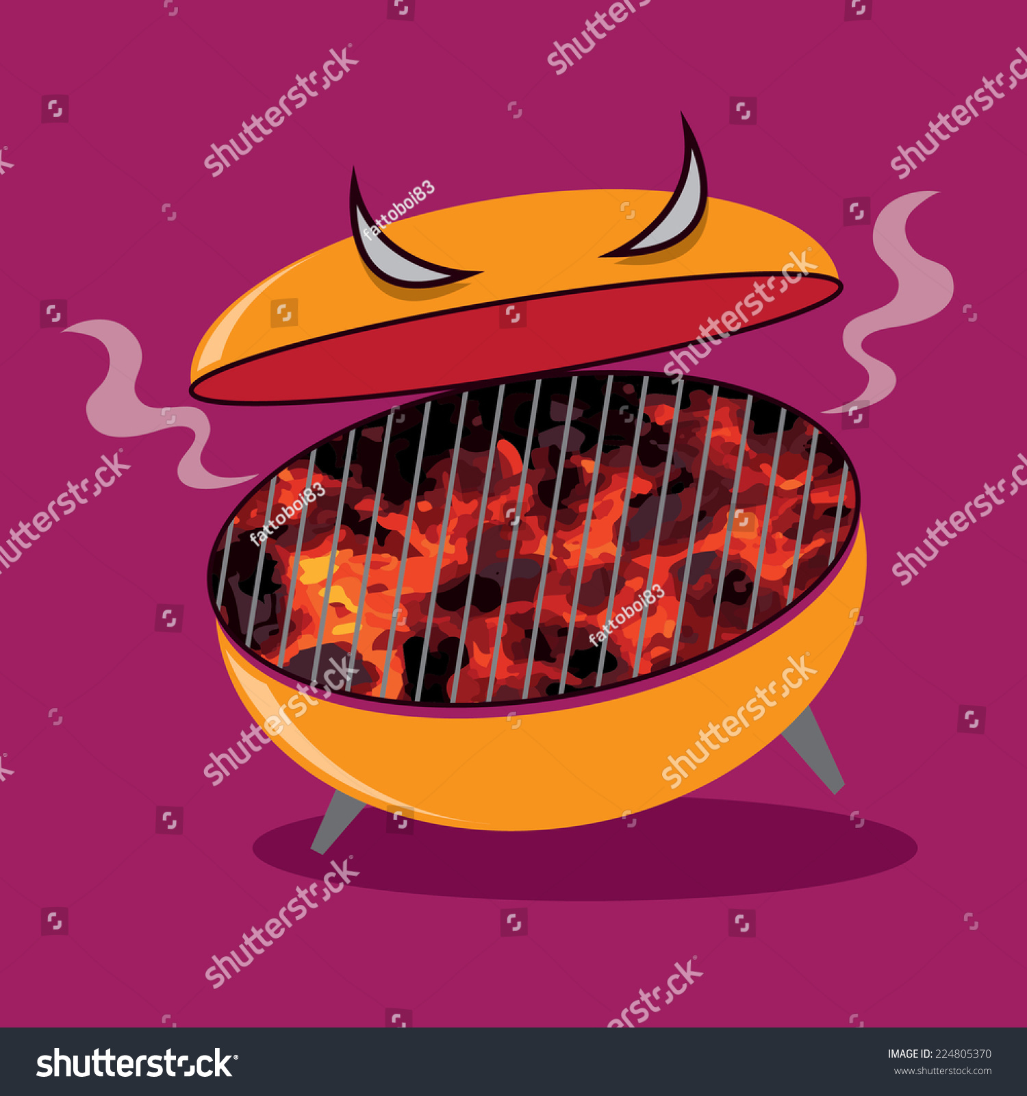 Evil Bbq Pit Character Design Stock Vector (Royalty Free) 224805370