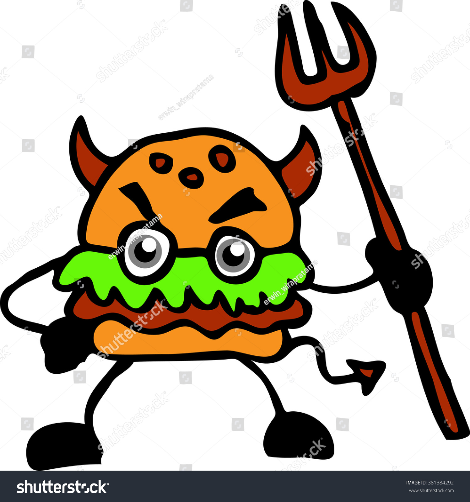 Evil Burger Stock Vector (Royalty Free) 381384292