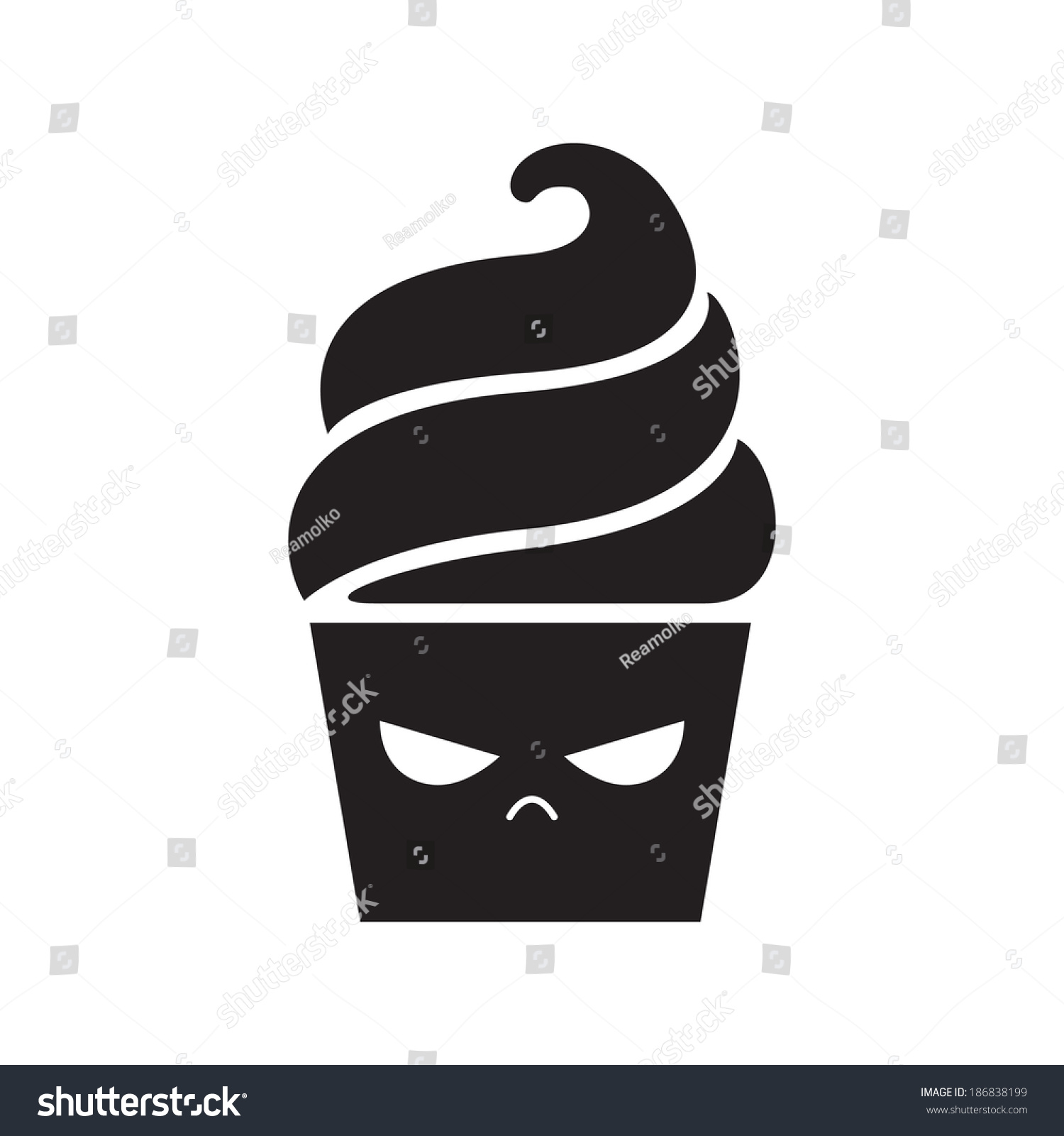 Evil Cupcake Ironic Icon Stock Vector (Royalty Free) 186838199
