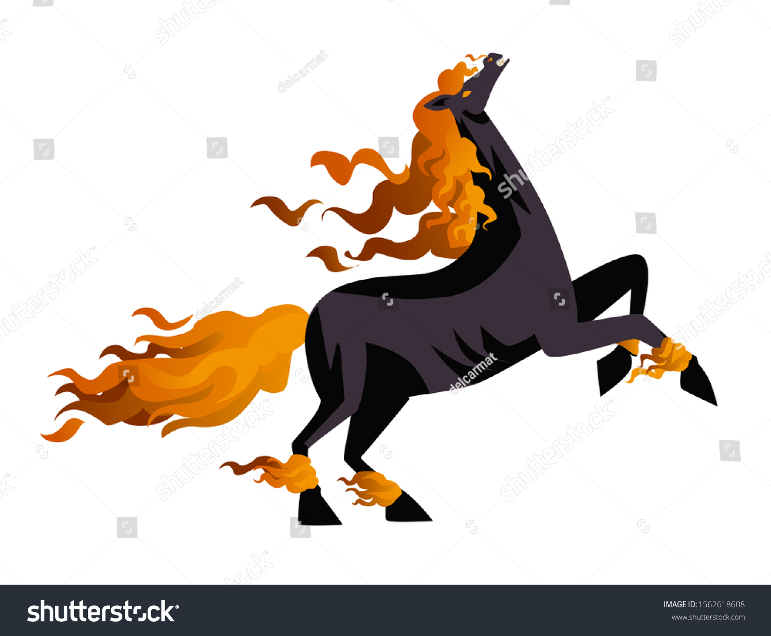 Evil Dark Hell Nightmare Fire Horse Stock Vector (Royalty Free ...