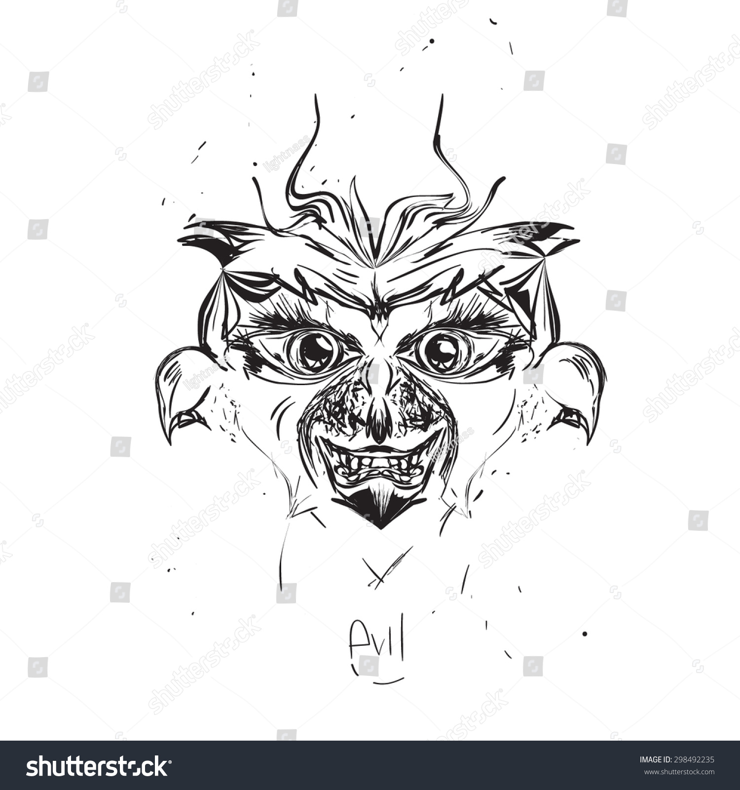 Evil Devil Monster Satan Cartoon Stock Vector (Royalty Free) 298492235 ...