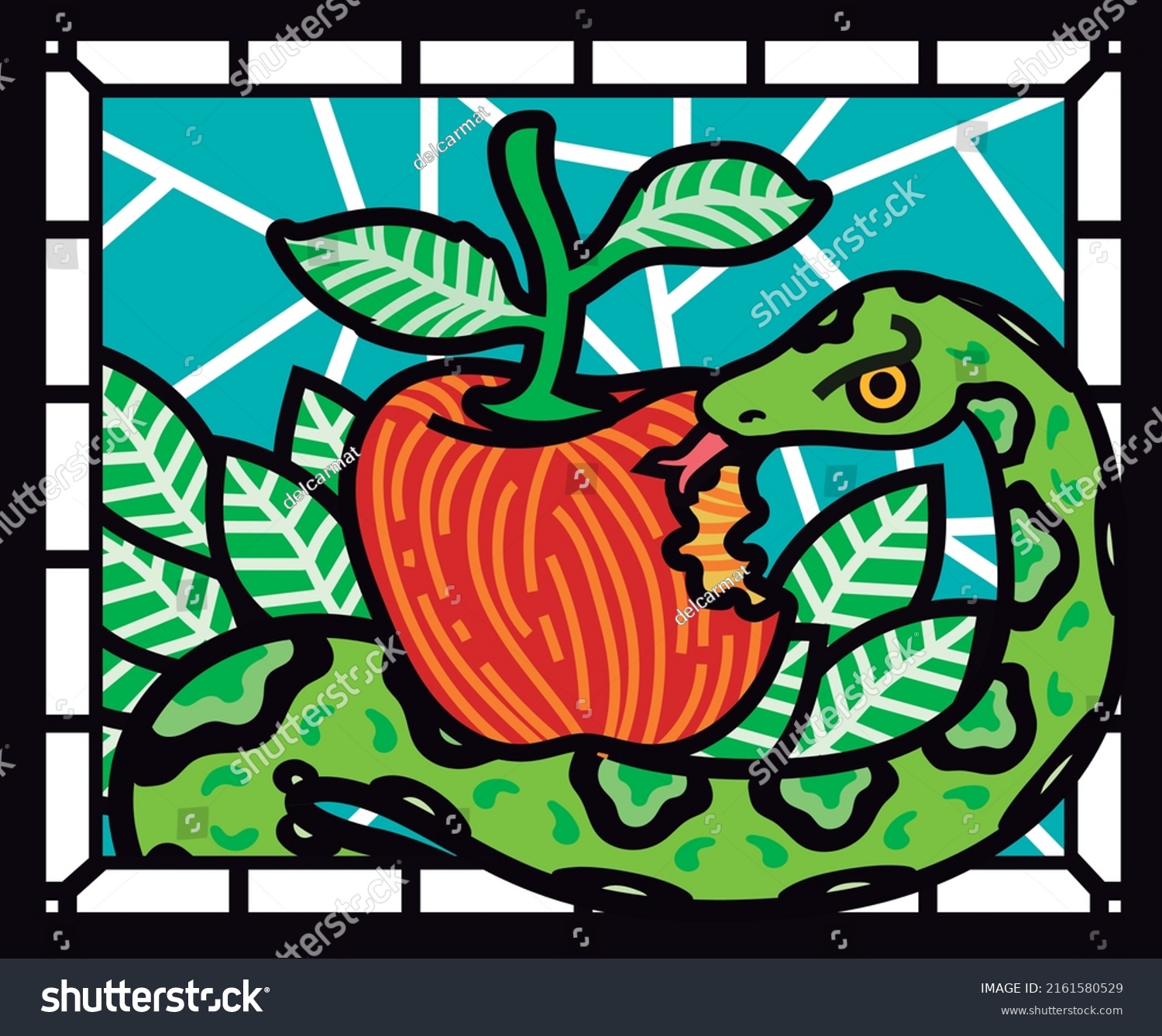 Evil Devil Snake Sins Apple Stock Vector (Royalty Free) 2161580529 ...