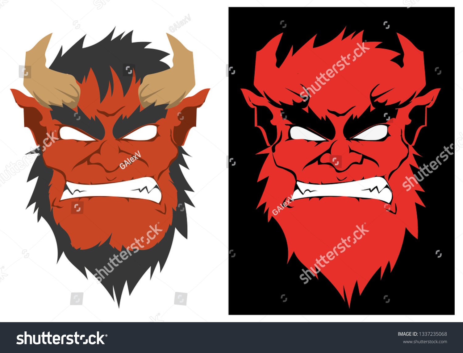 Evil Devil Vector Illustration Rage: เวกเตอร์สต็อก (ปลอดค่าลิขสิทธิ์ ...