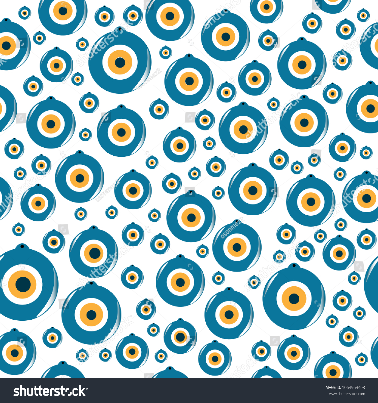 Evil Eye Created Seamless Texture White Stock Vector (Royalty Free ...
