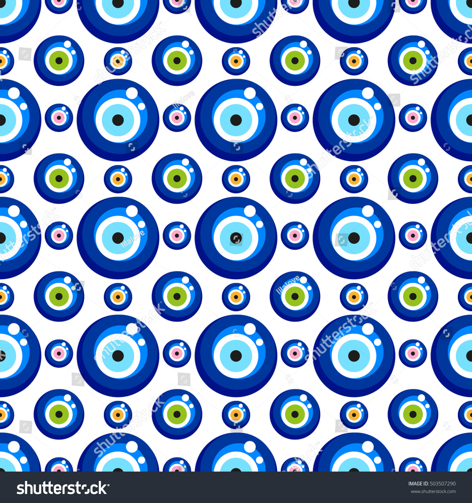 Evil Eye Seamless Pattern Turkish Eye Stock Vector (Royalty Free) 503507290