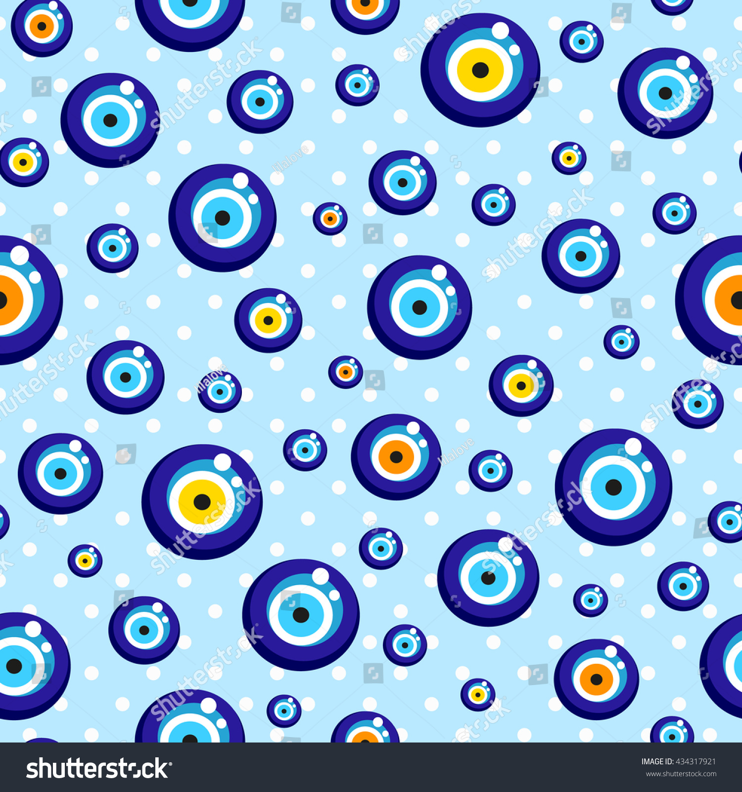 Vektor Stok Evil Eye Vector Pattern Turkish Bead (Tanpa Royalti ...