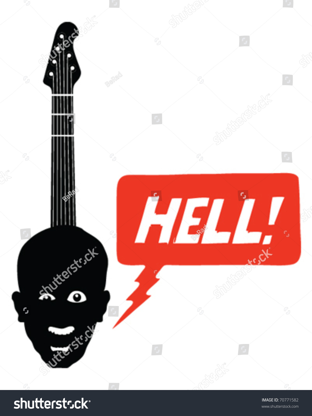 Evil Guitar Stock Vector (Royalty Free) 70771582
