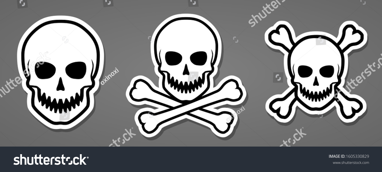 Evil Human Sharp Teeth Skull Crossbones Stock Vector (Royalty Free ...