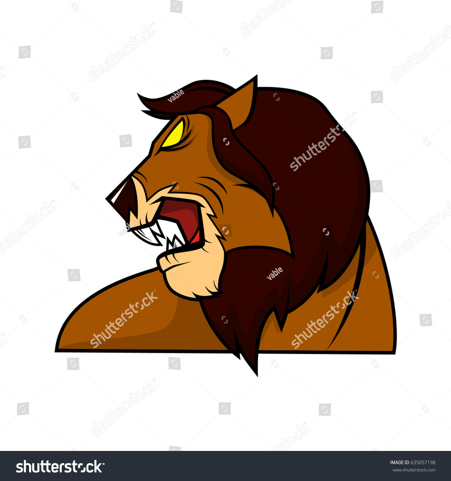 Evil Lion Vector Illustration 스톡 벡터(로열티 프리) 635057198 | Shutterstock