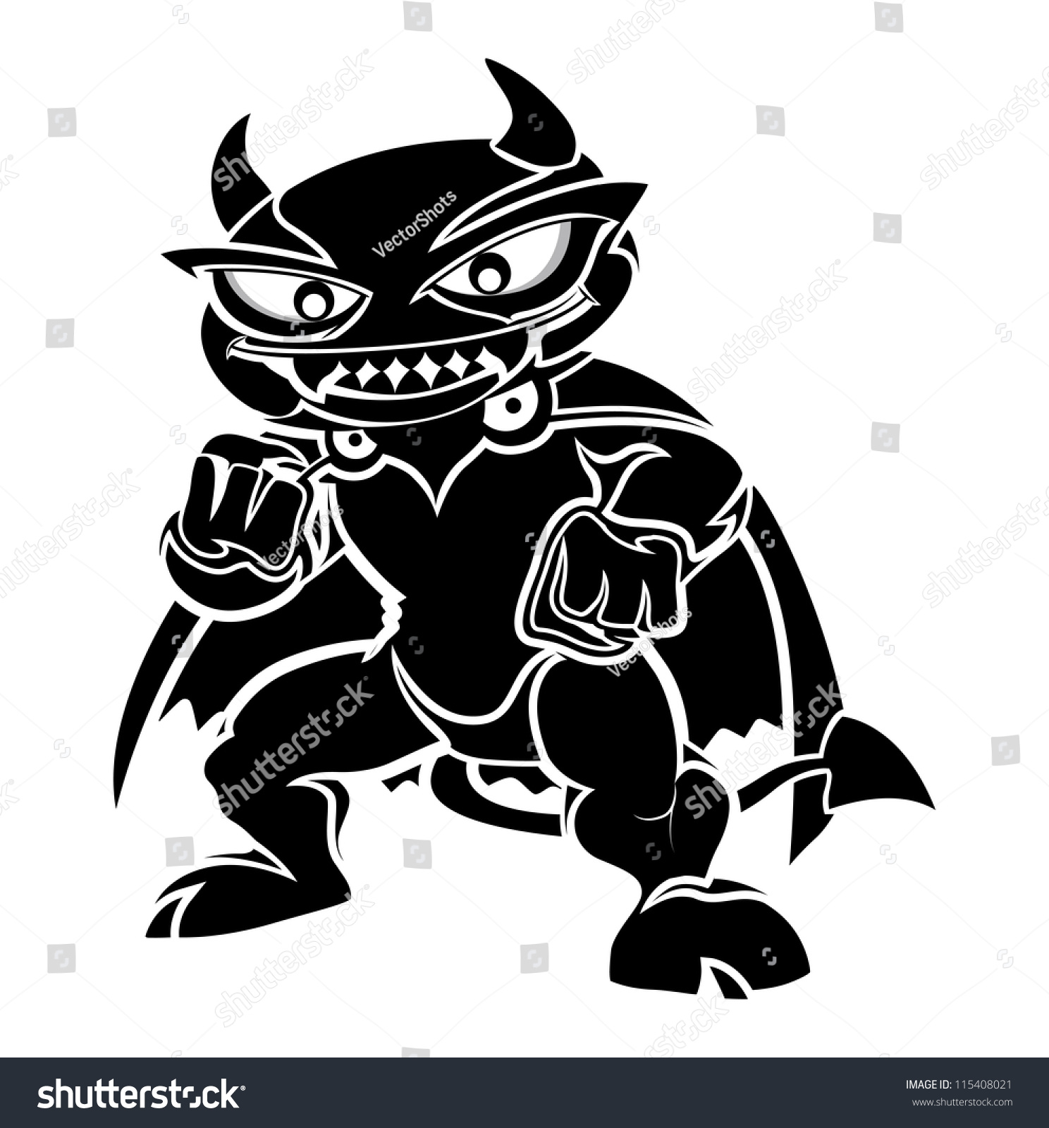 Evil Mascot Tattoo Vector Stock Vector (Royalty Free) 115408021 ...